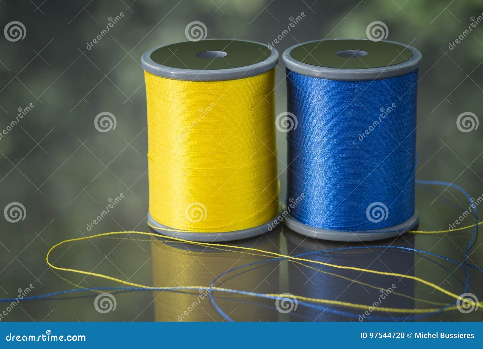 Colored spools of thread stock photo. Image of blue, yellow - 97544720