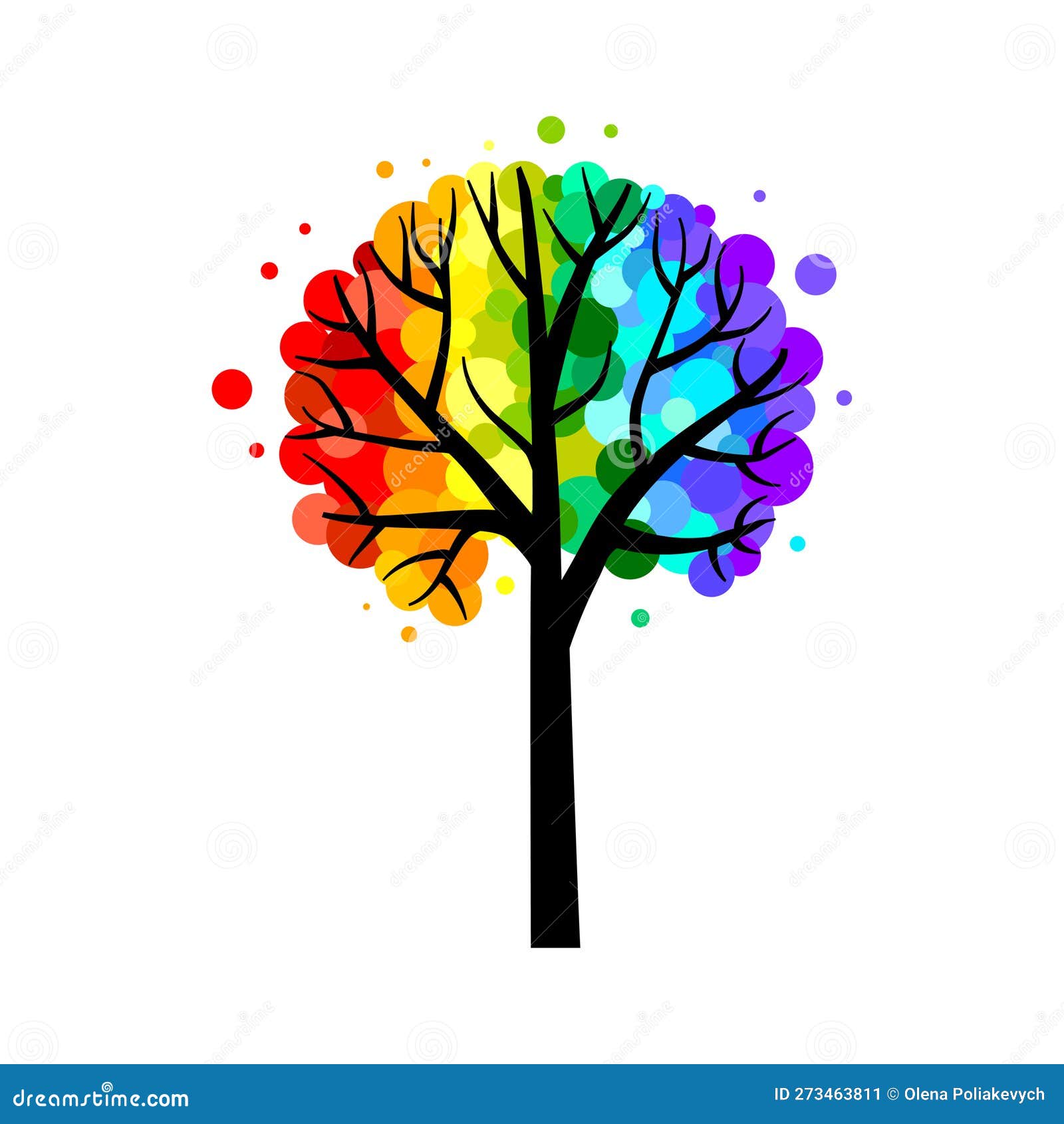 Colored Spot Trees for Banner Design. Summer Landscape Element. Vector ...