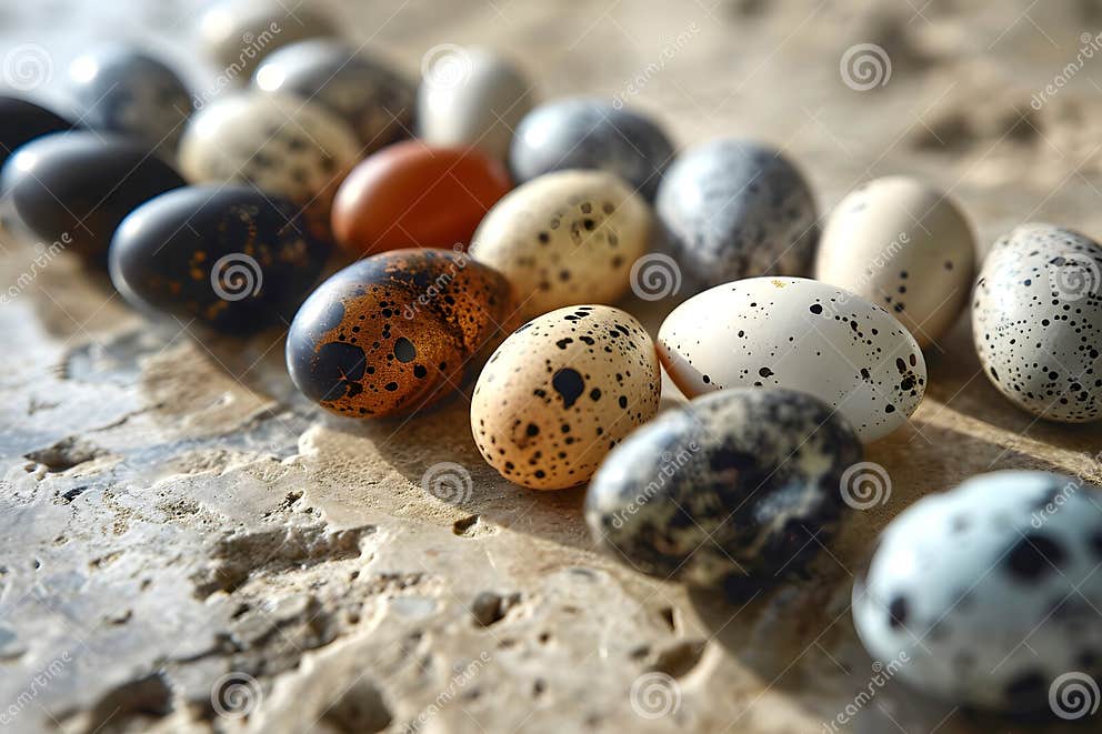Colored Spotted Decorative Partridge Eggs Stock Illustration ...