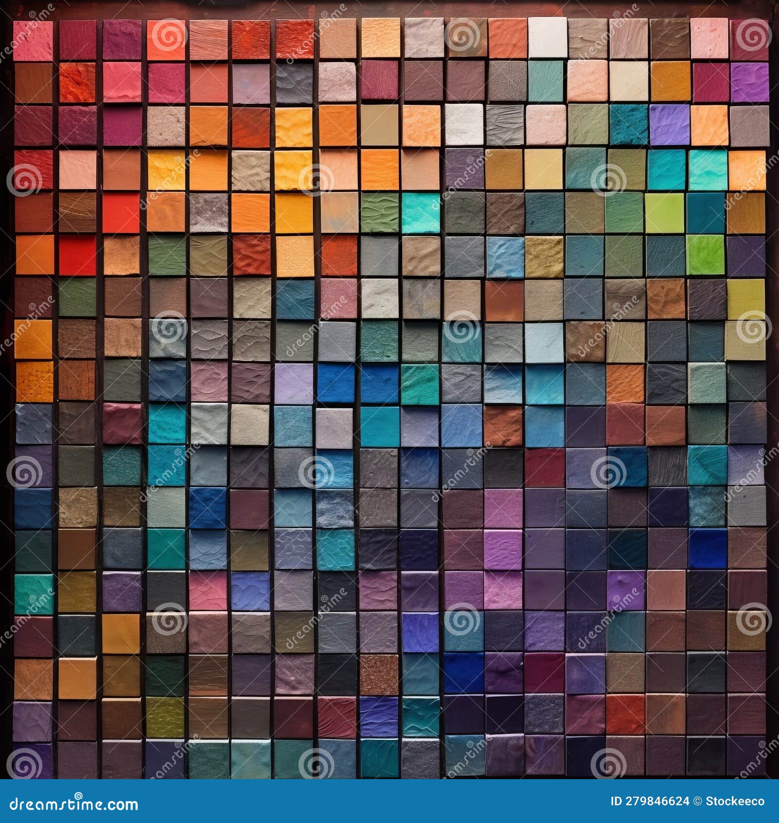 Colored Square Pattern for Wall: Impasto Layers and Vernal Palettes ...