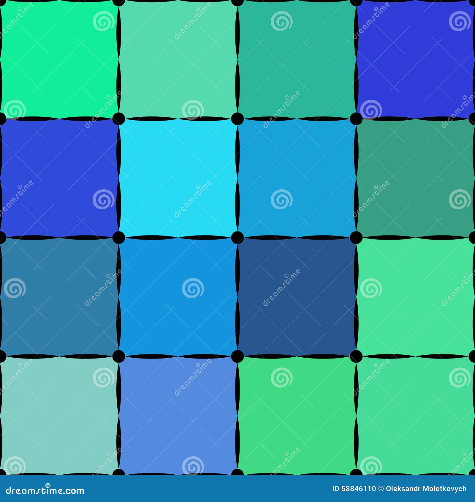 Colored Square Seamless Pattern with Black Dot Stock Vector ...