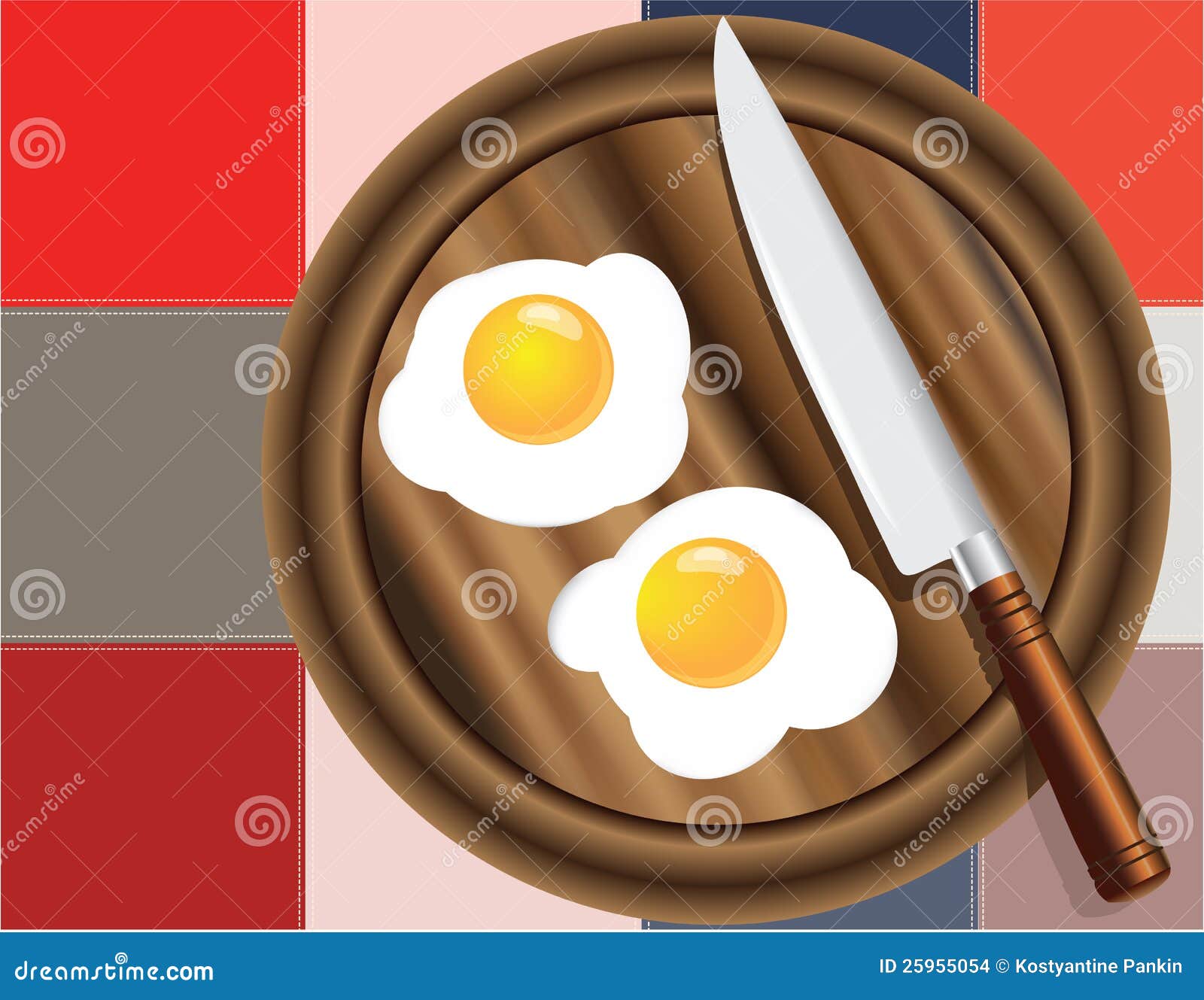 Colored Squares and Fried Eggs Stock Vector - Illustration of cloth ...