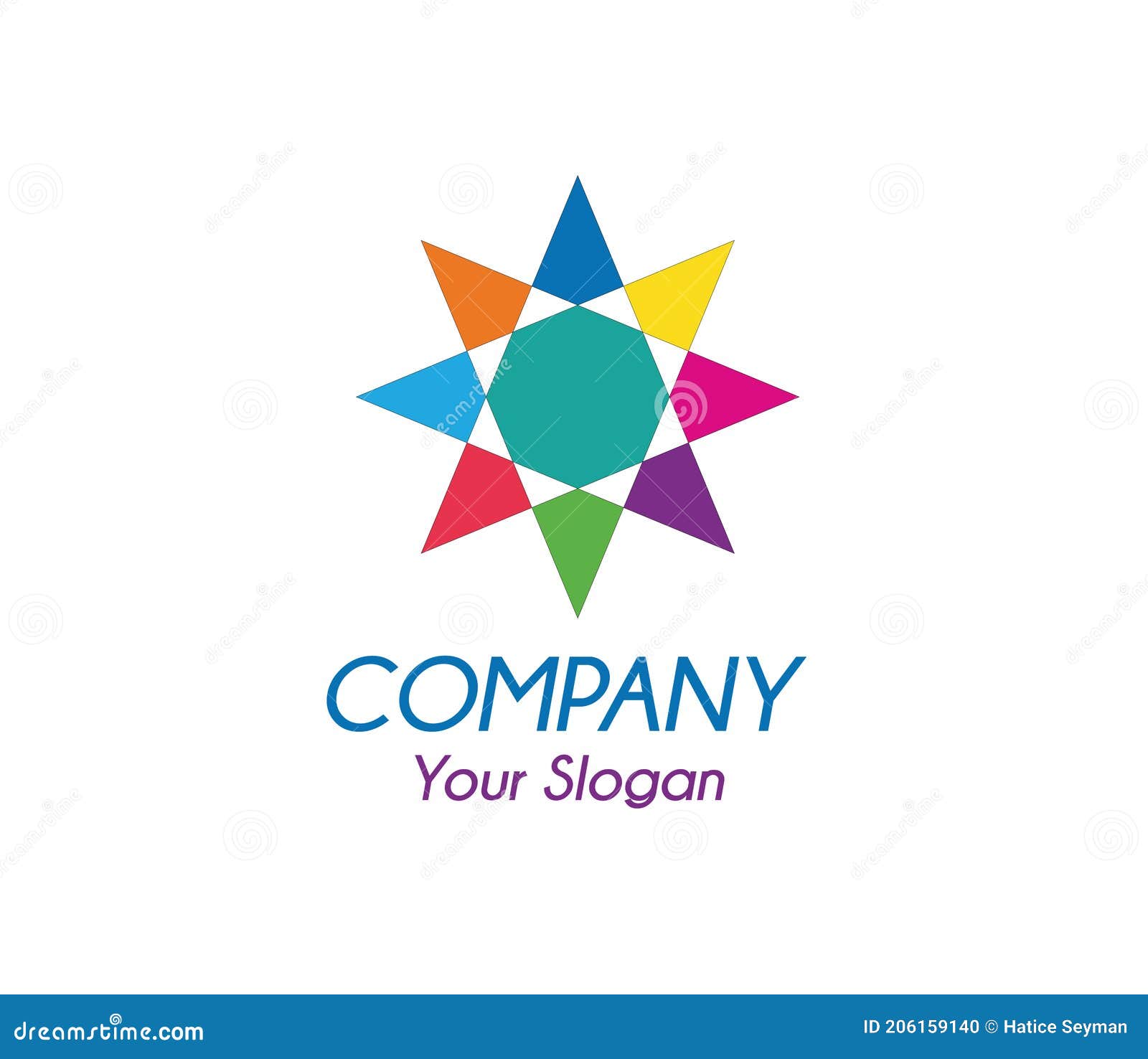 Colored star logo design stock vector. Illustration of colored - 206159140