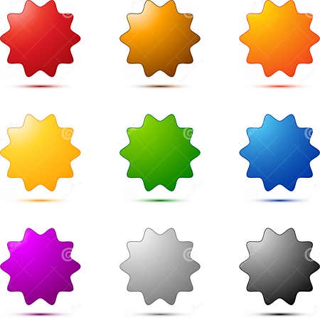 Colored Star Set stock vector. Illustration of forum - 21273748