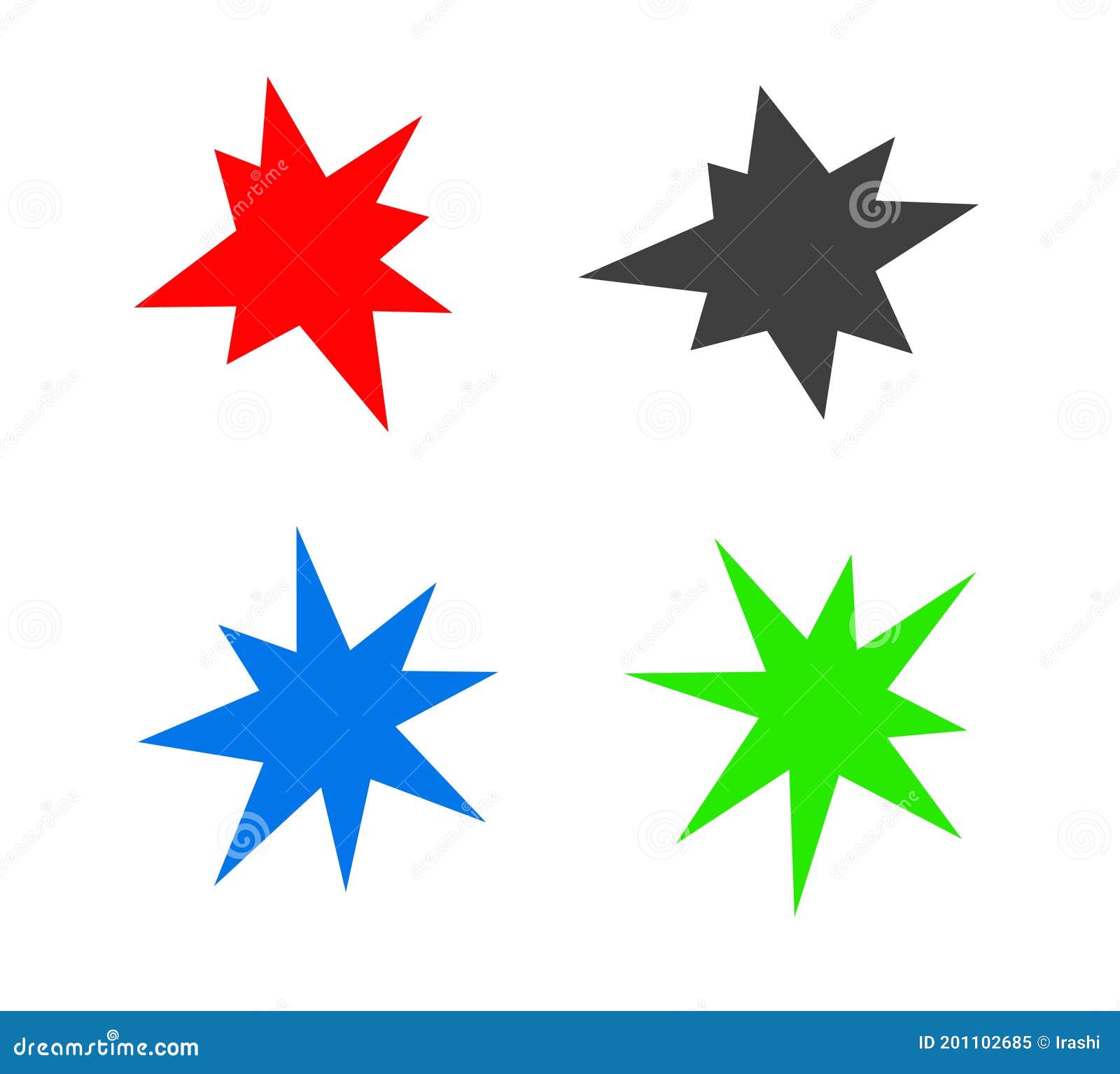 Starburst Splash Star Icon Set Stock Vector - Illustration of blank ...