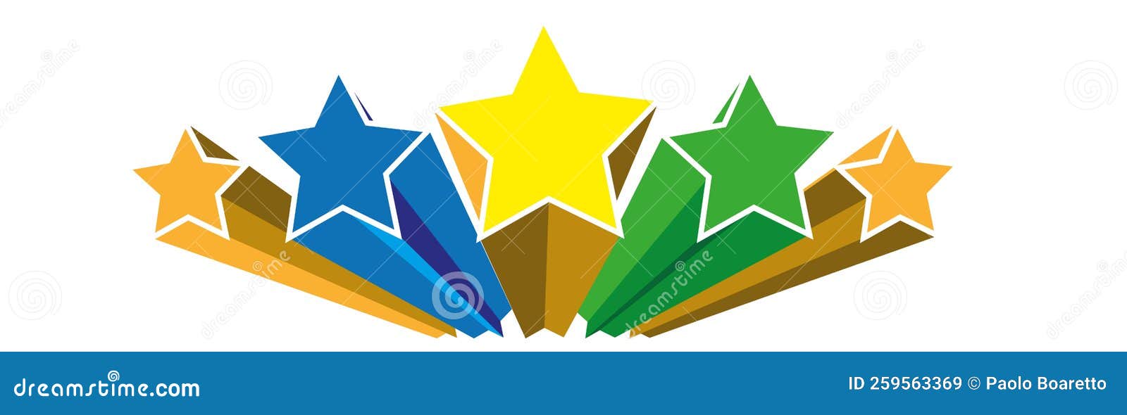 3 colored stars. vector stock illustration. Illustration of isolated ...