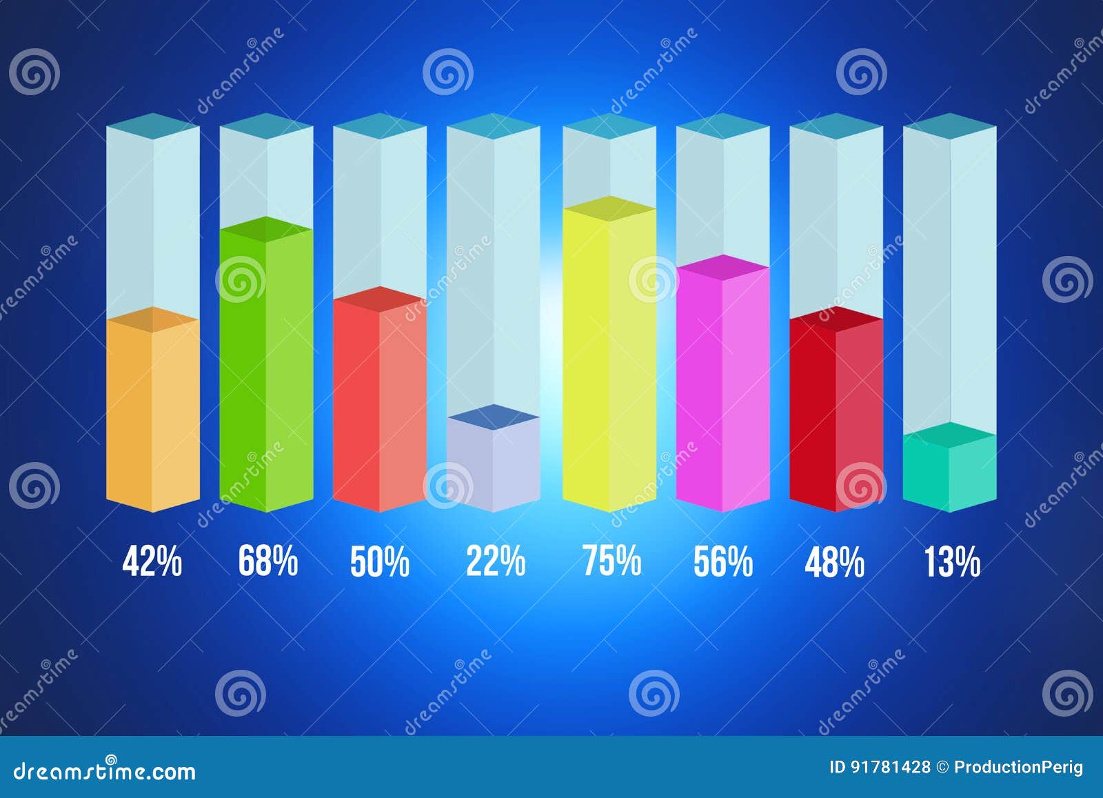 Colored Statistic Bar Graph Isolated on a Background - Business Stock ...