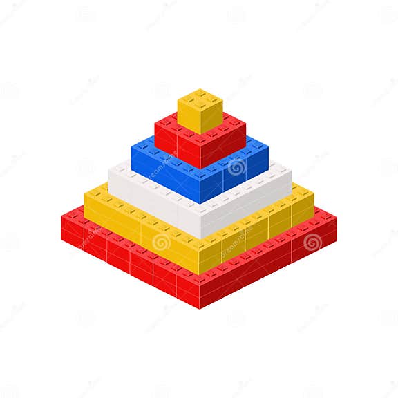 Colored Step Pyramid Made of Bricks. Vector Stock Illustration ...