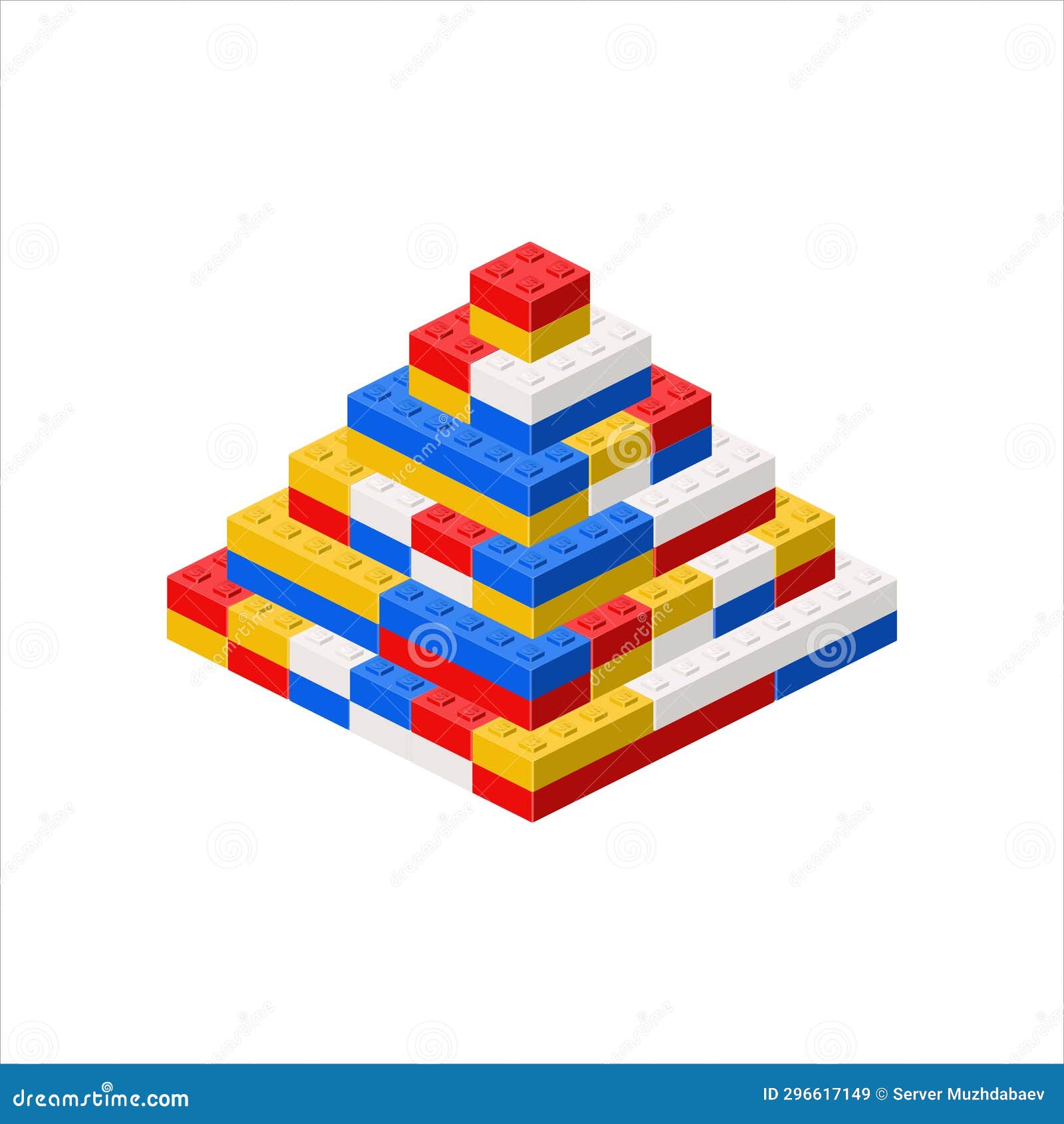 Colored Step Pyramid Made of Plastic Blocks. Vector Stock Illustration ...