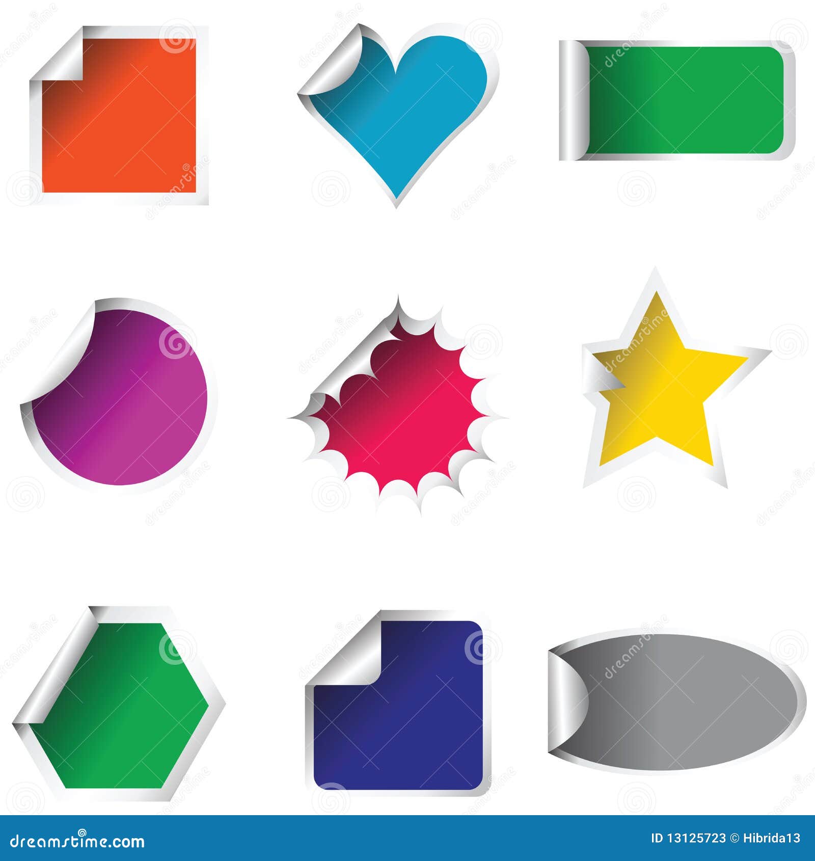 Colored stickers stock illustration. Illustration of grey - 13125723