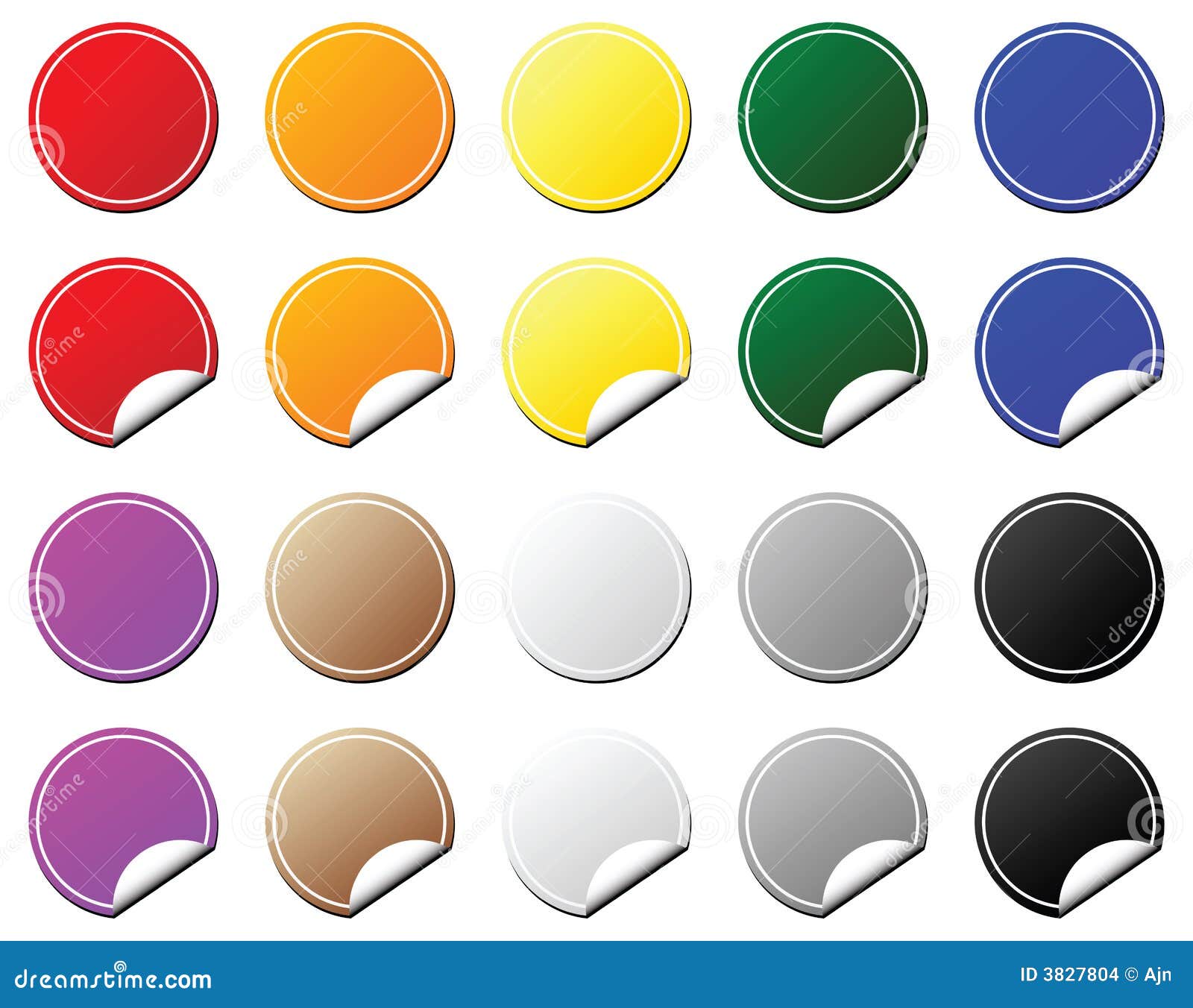 Colored Stickers stock vector. Illustration of icon, label - 3827804