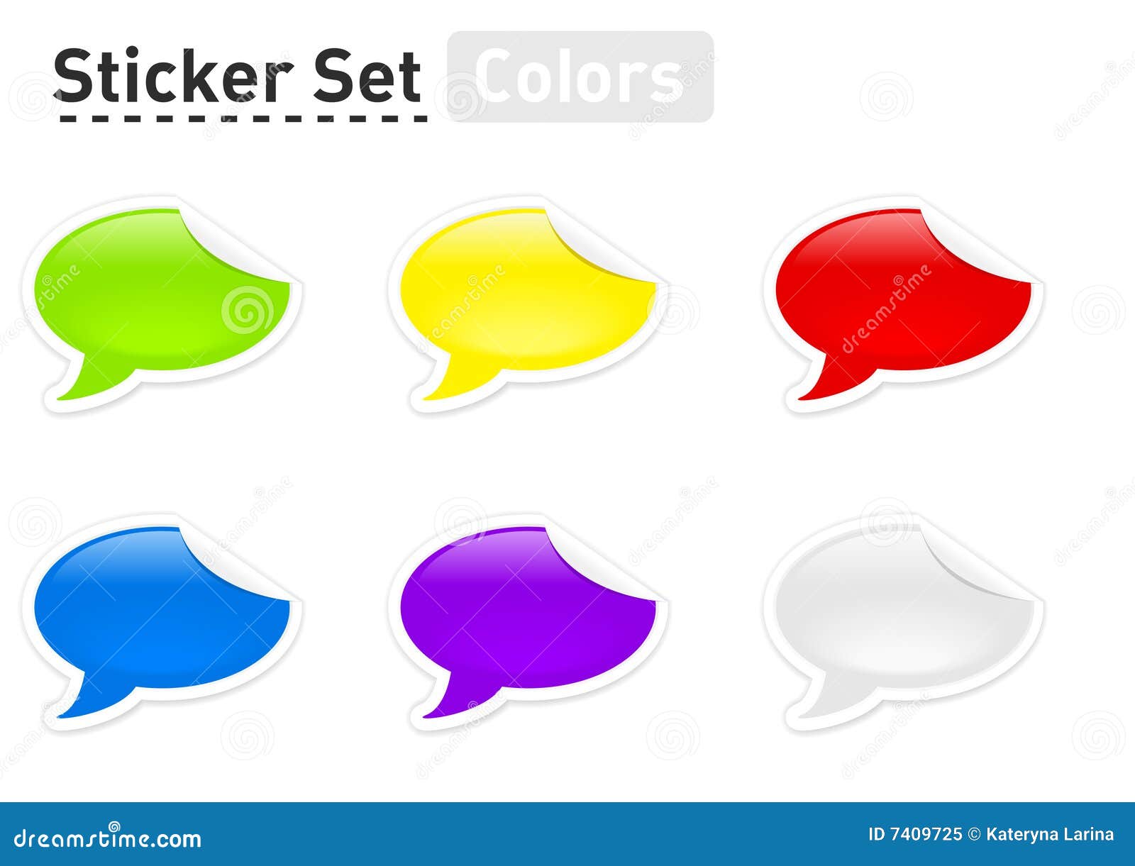 Colored stickers stock vector. Illustration of site, colors - 7409725