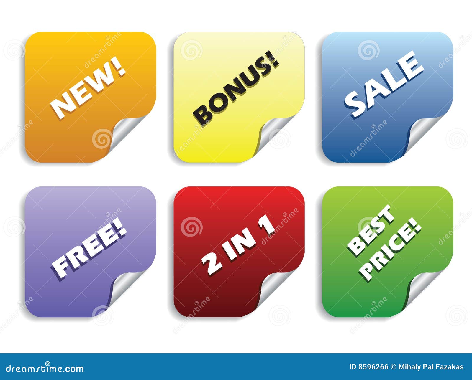 Colored stickers stock vector. Illustration of sale, purple - 8596266