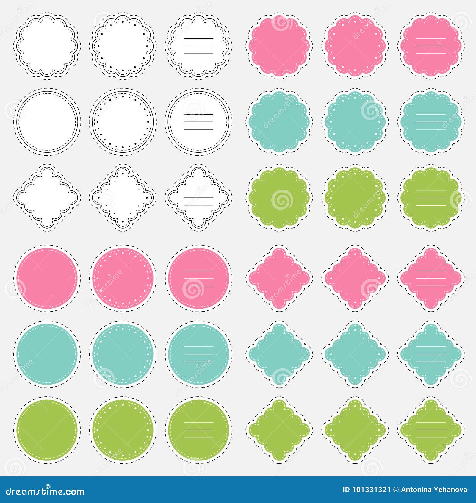 Colored stickers. stock vector. Illustration of coupon - 101331321