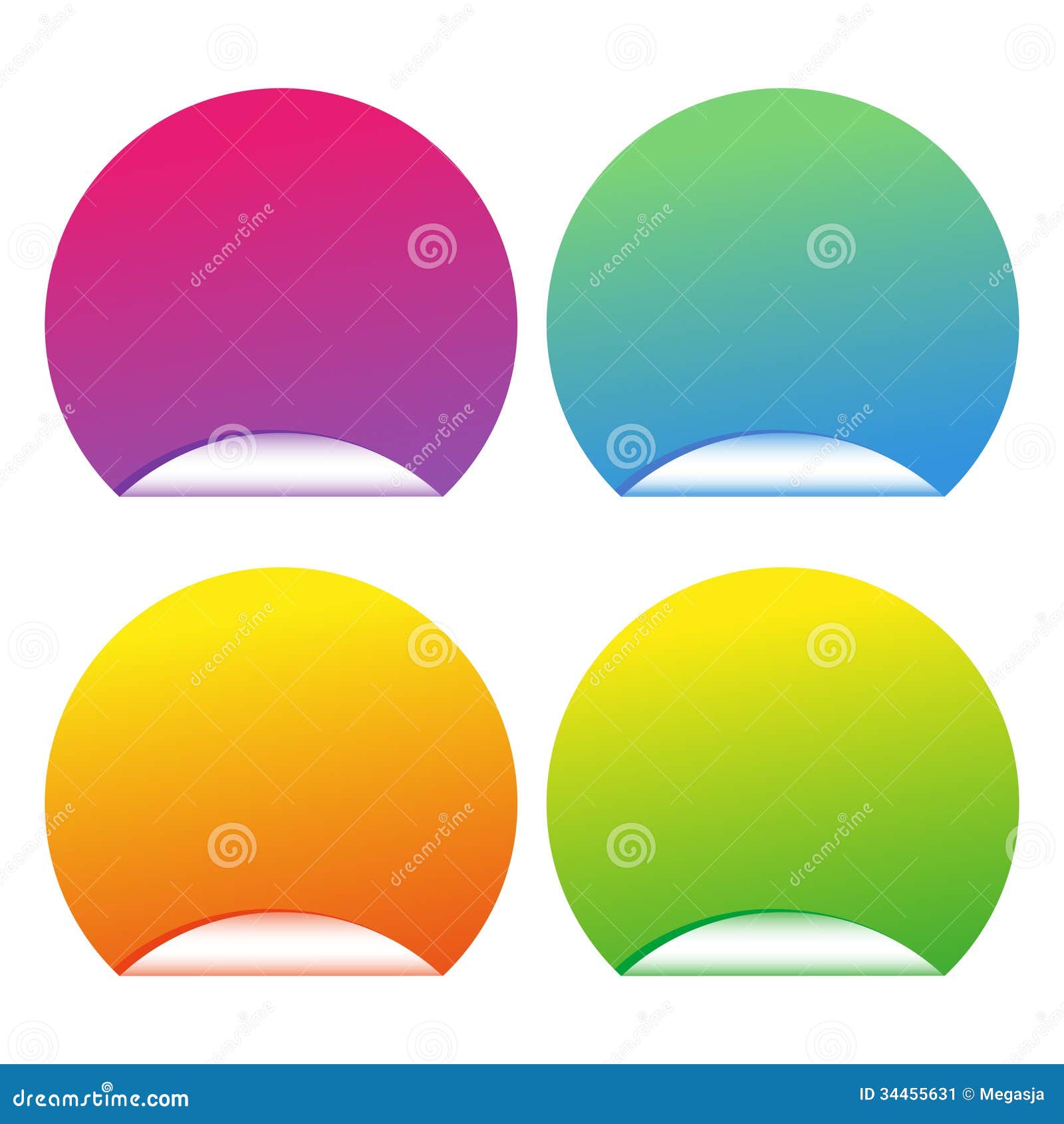 Colored stickers stock vector. Illustration of decal - 34455631