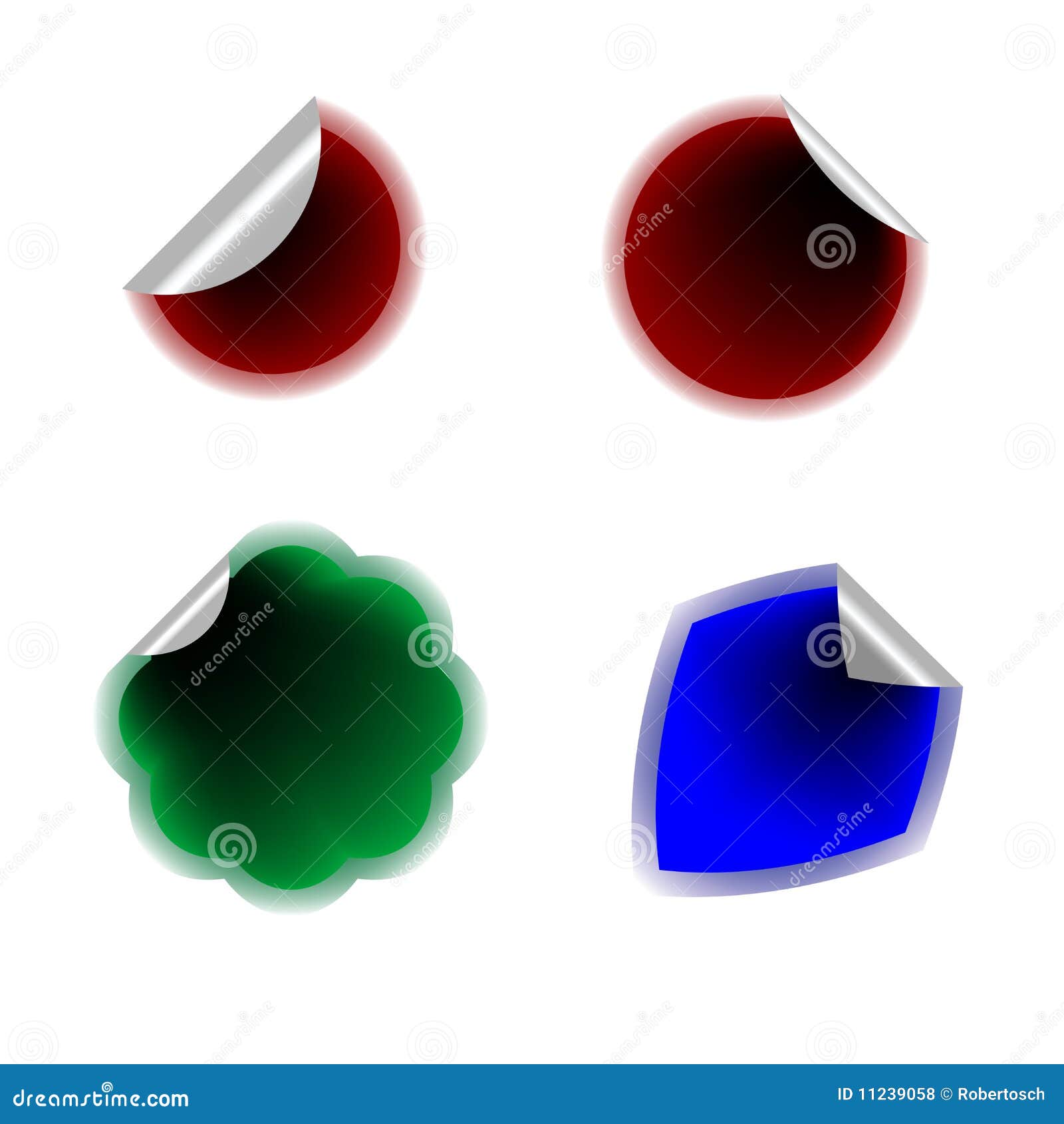 Colored Stickers on White Background Stock Vector - Illustration of ...