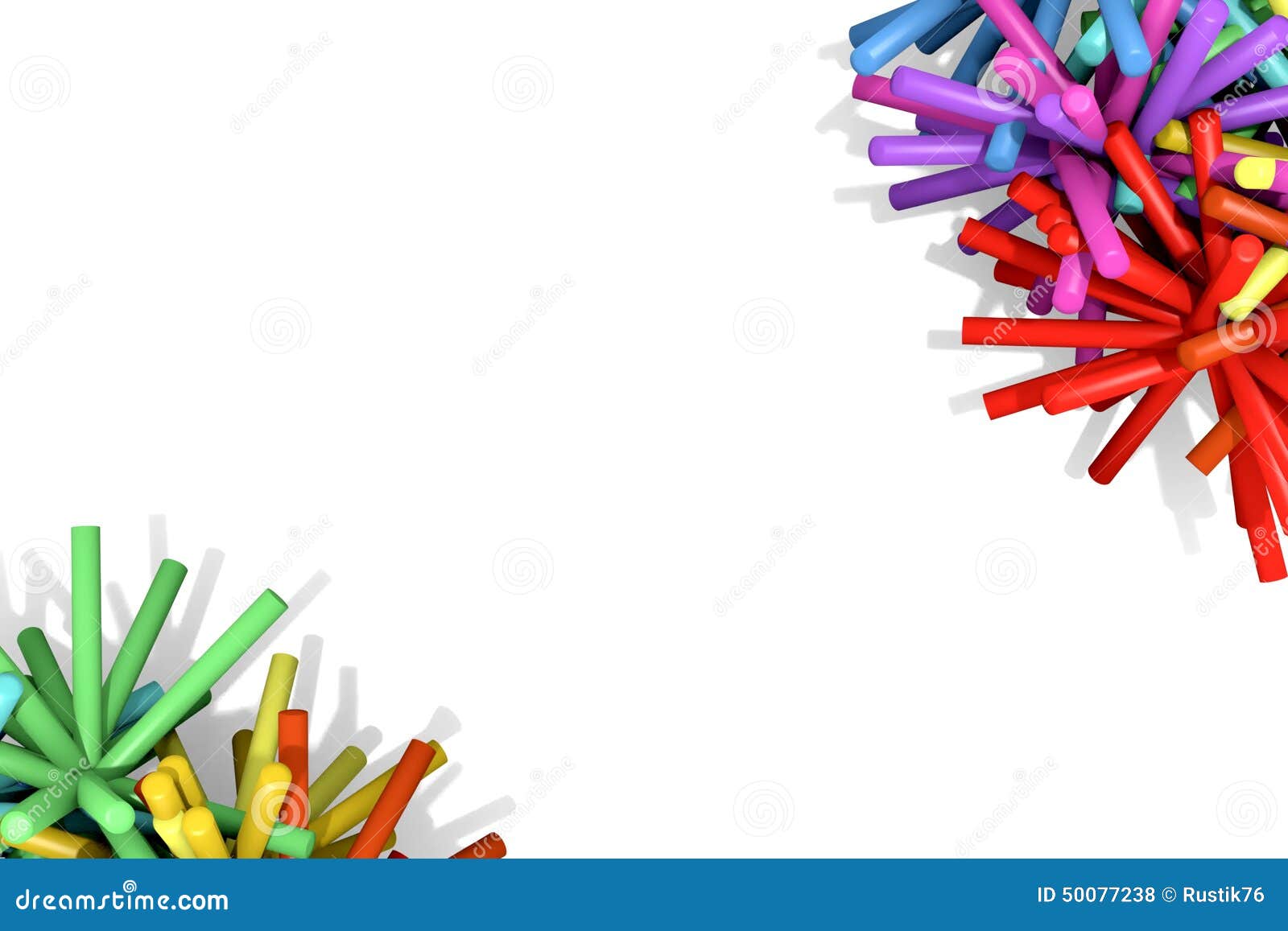 Colored Sticks in the Corners of the White Background. Stock ...