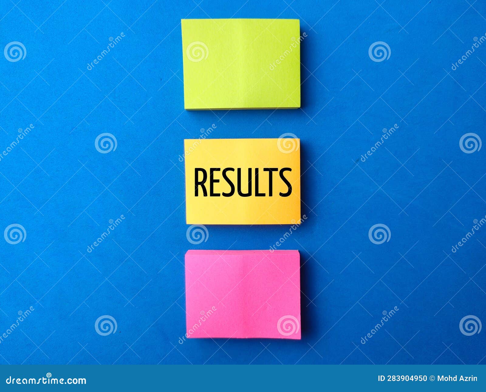 Colored Sticky Note with the Word RESULTS Stock Photo - Image of object ...
