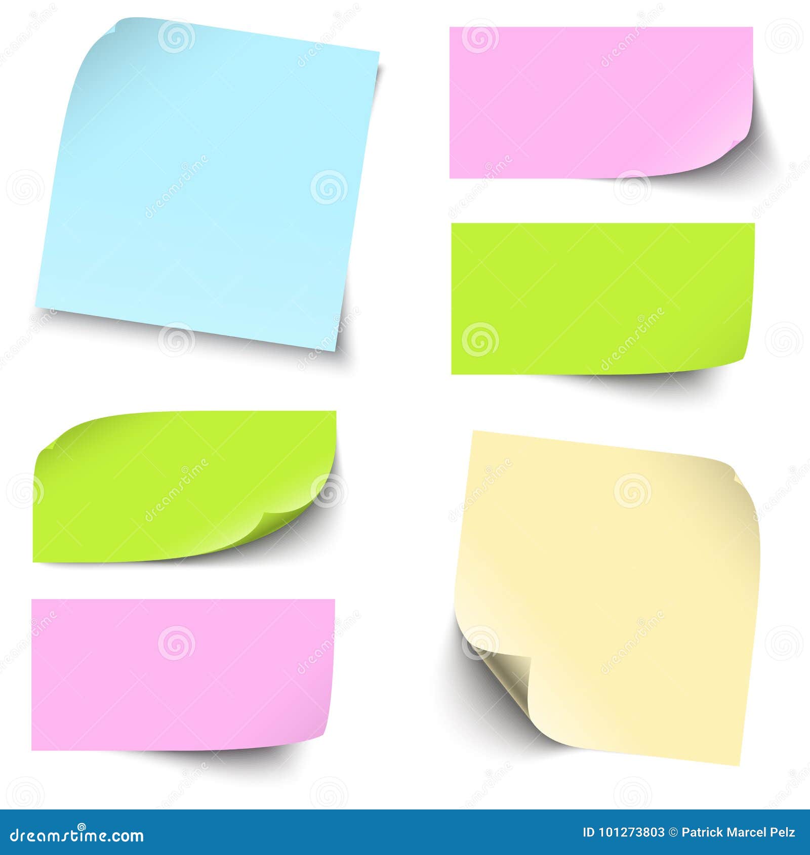 Colored Sticky Notes Collection Stock Vector - Illustration of info ...
