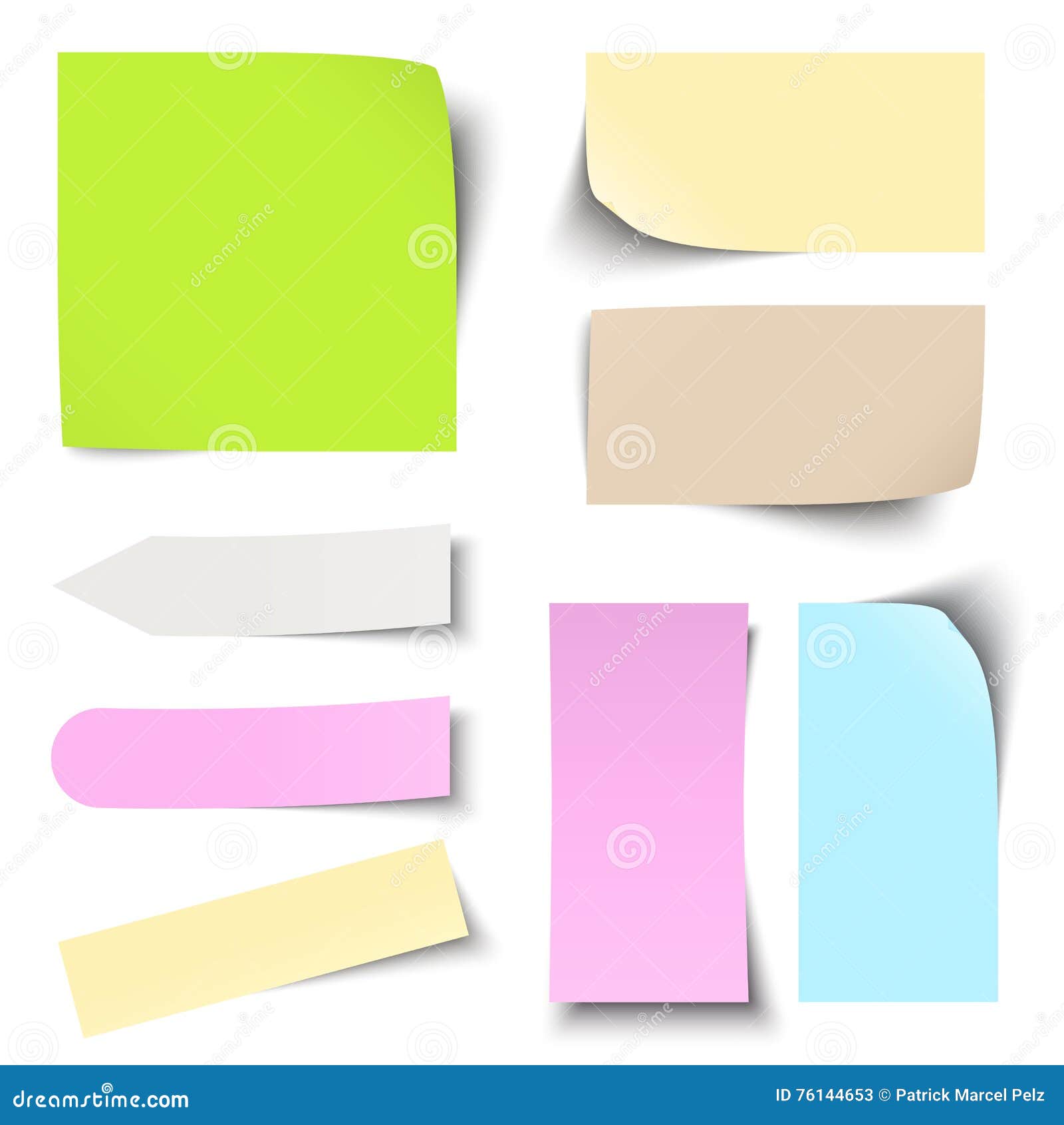Colored Sticky Notes Collection Stock Vector - Illustration of label ...