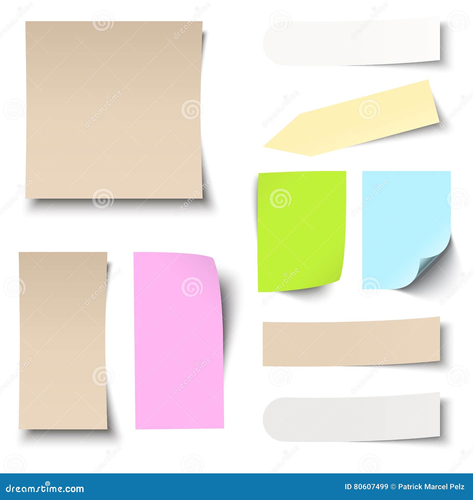 Colored Sticky Notes Collection Stock Vector - Illustration of blank ...