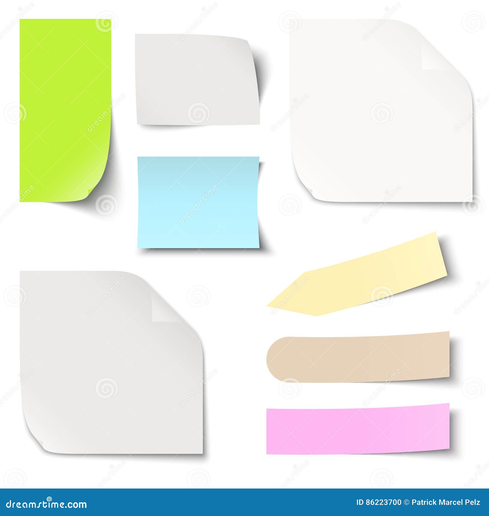 Colored Sticky Notes Collection Stock Vector - Illustration of desk ...