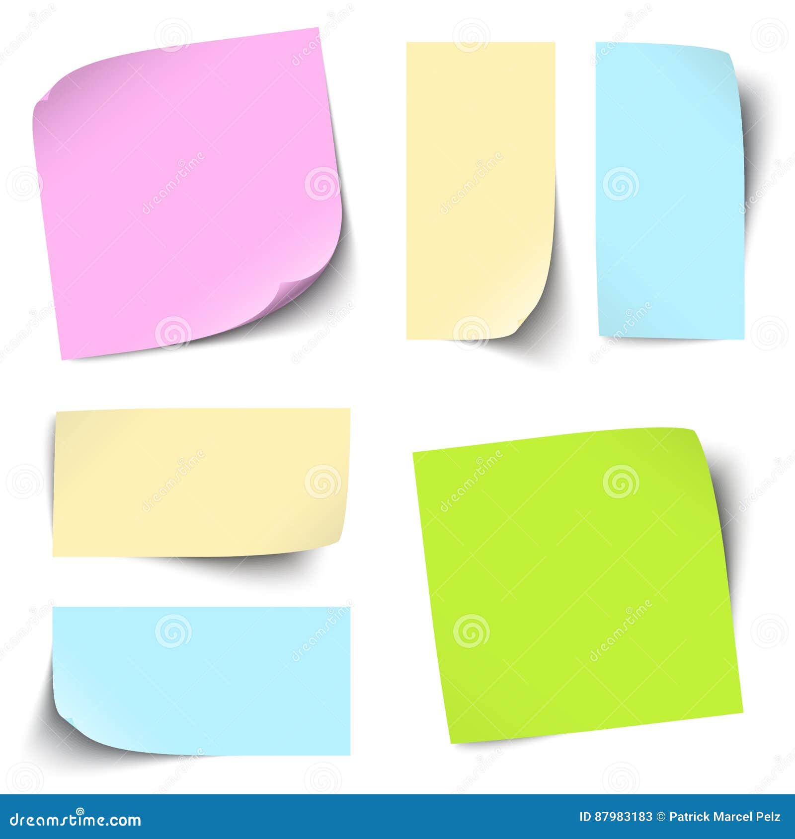 Colored Sticky Notes Collection Stock Vector - Illustration of colored ...