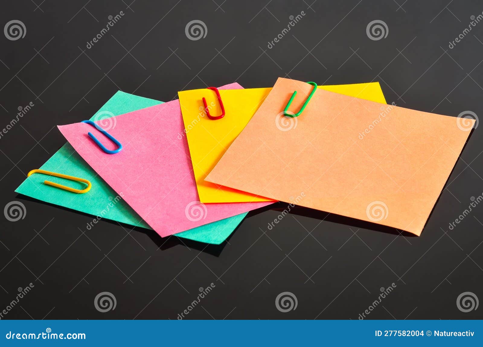Colored Sticky Notes with Paper Clips. Stock Photo - Image of sticky ...