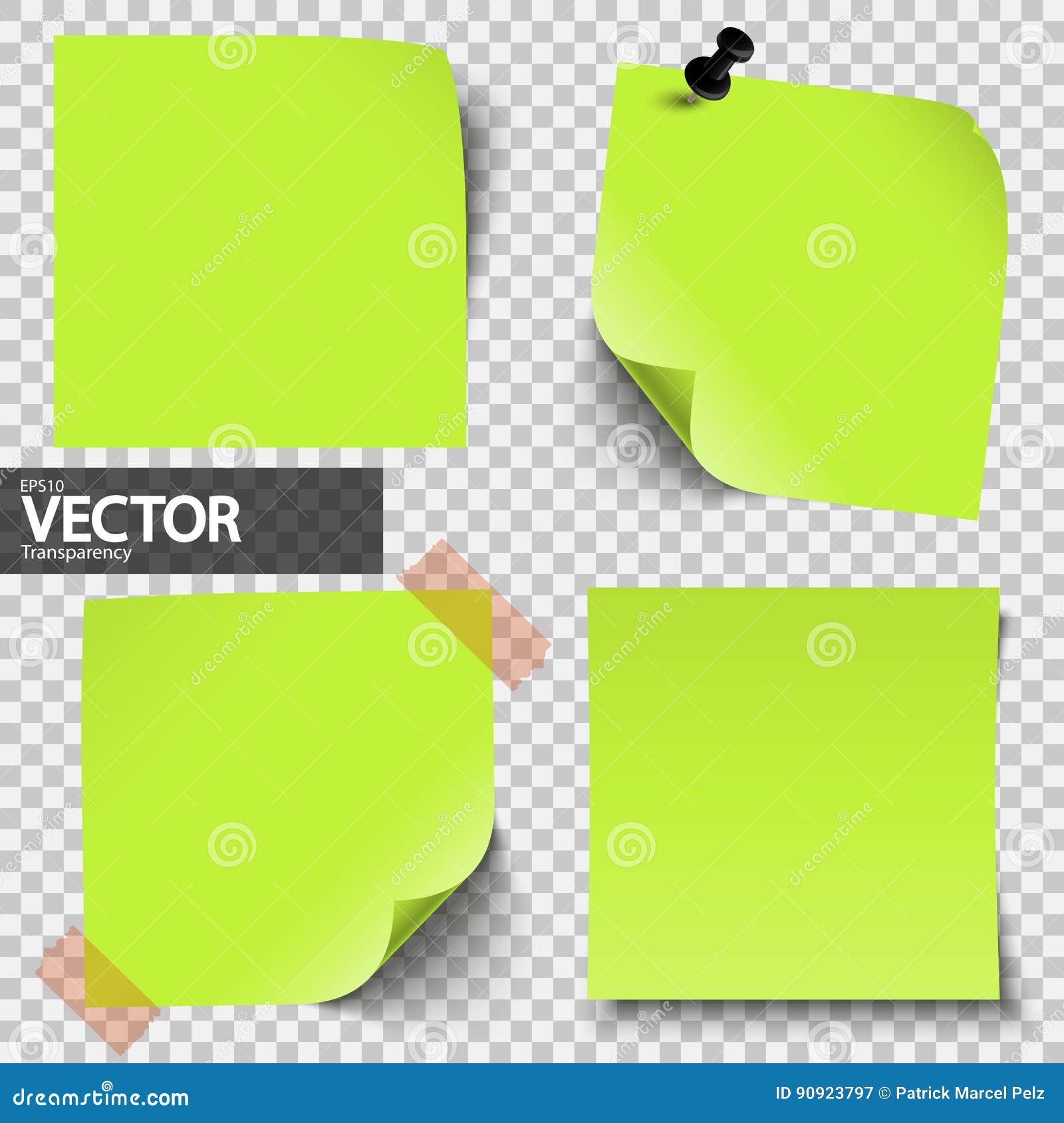 Colored Sticky Notes with Vector Transparency Stock Vector ...