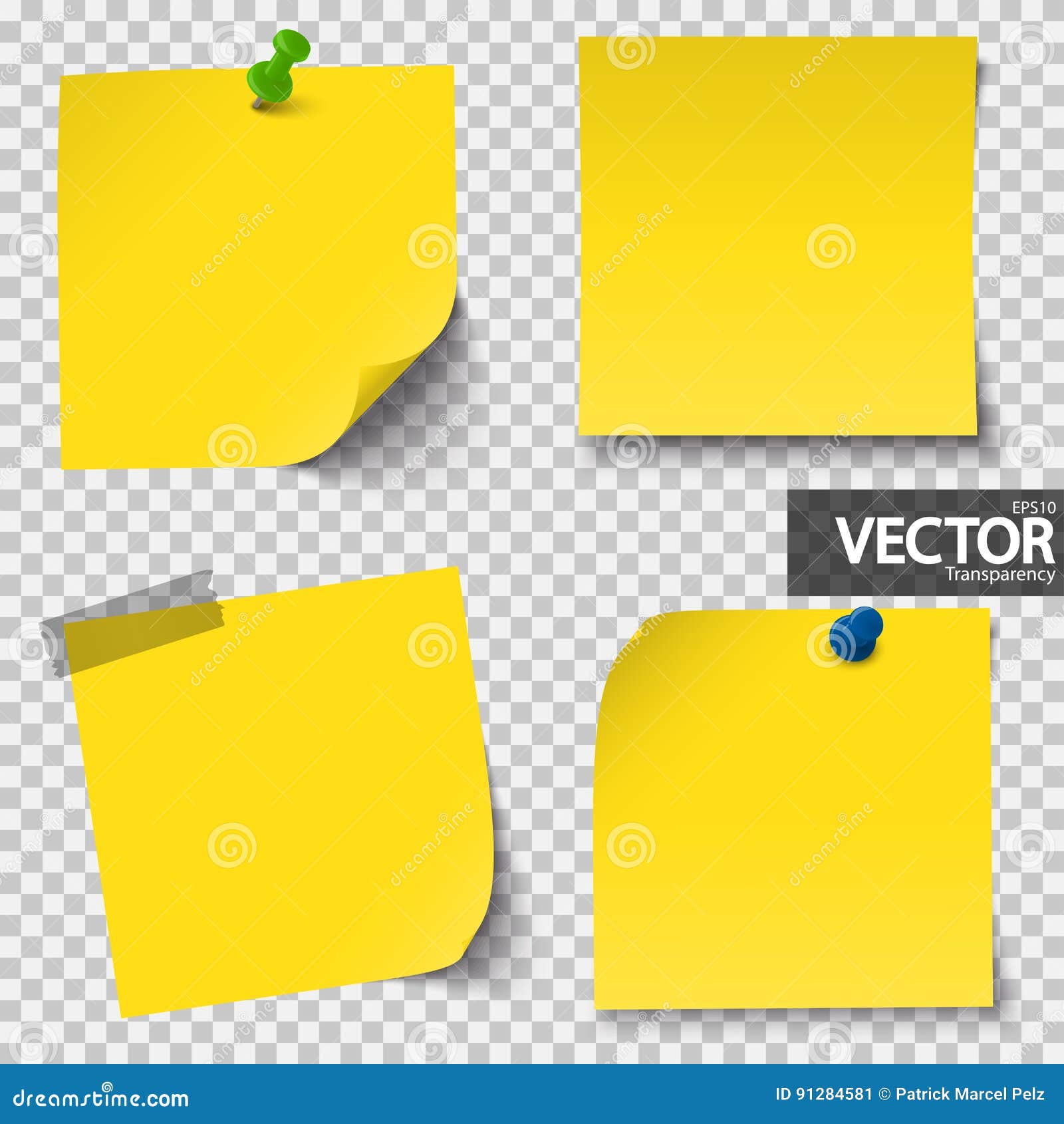 Colored Sticky Papers with Vector Transparency Stock Vector ...