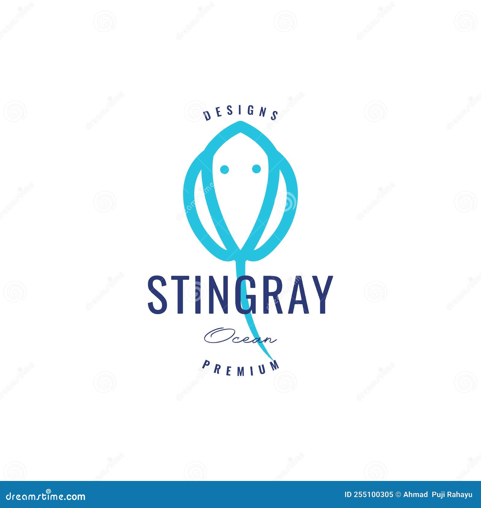 Colored Sting Ray Logo Design Cartoon Vector | CartoonDealer.com #255100305