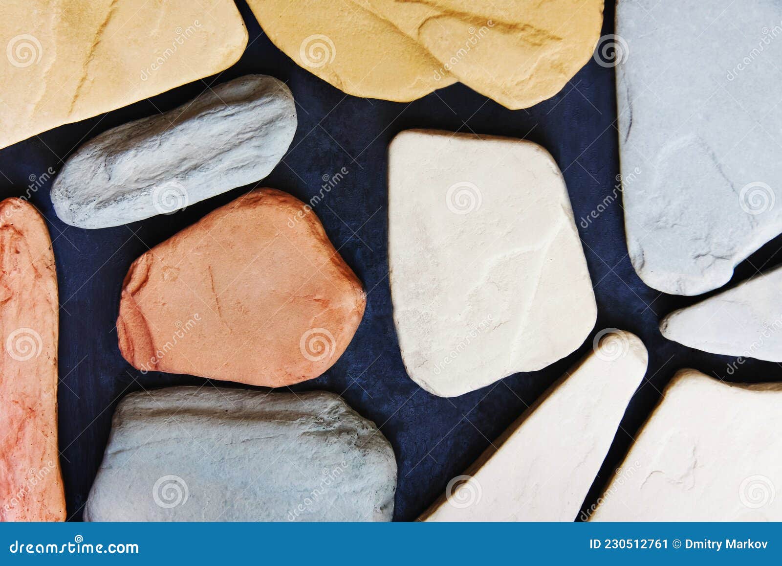Colored Stone Wall Made of Decorative Cobblestones Stock Image - Image ...