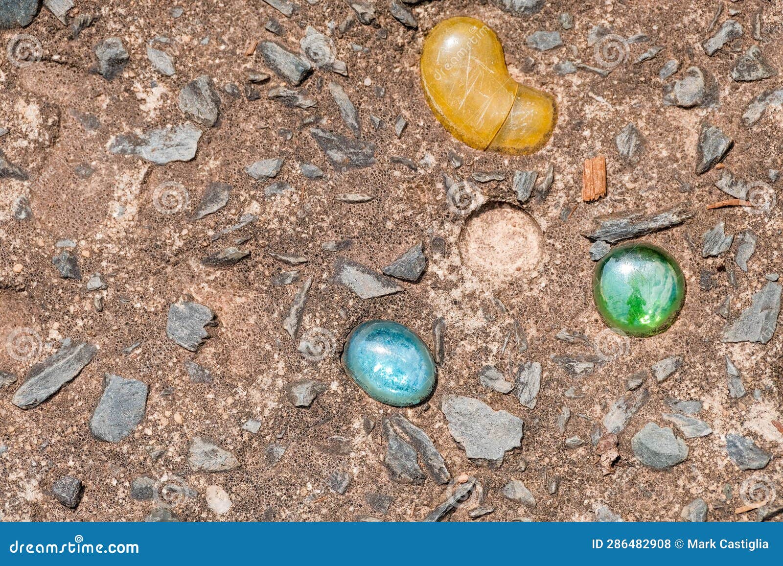 Colored Stones Embedded in Concrete Walkway Stock Photo - Image of road ...