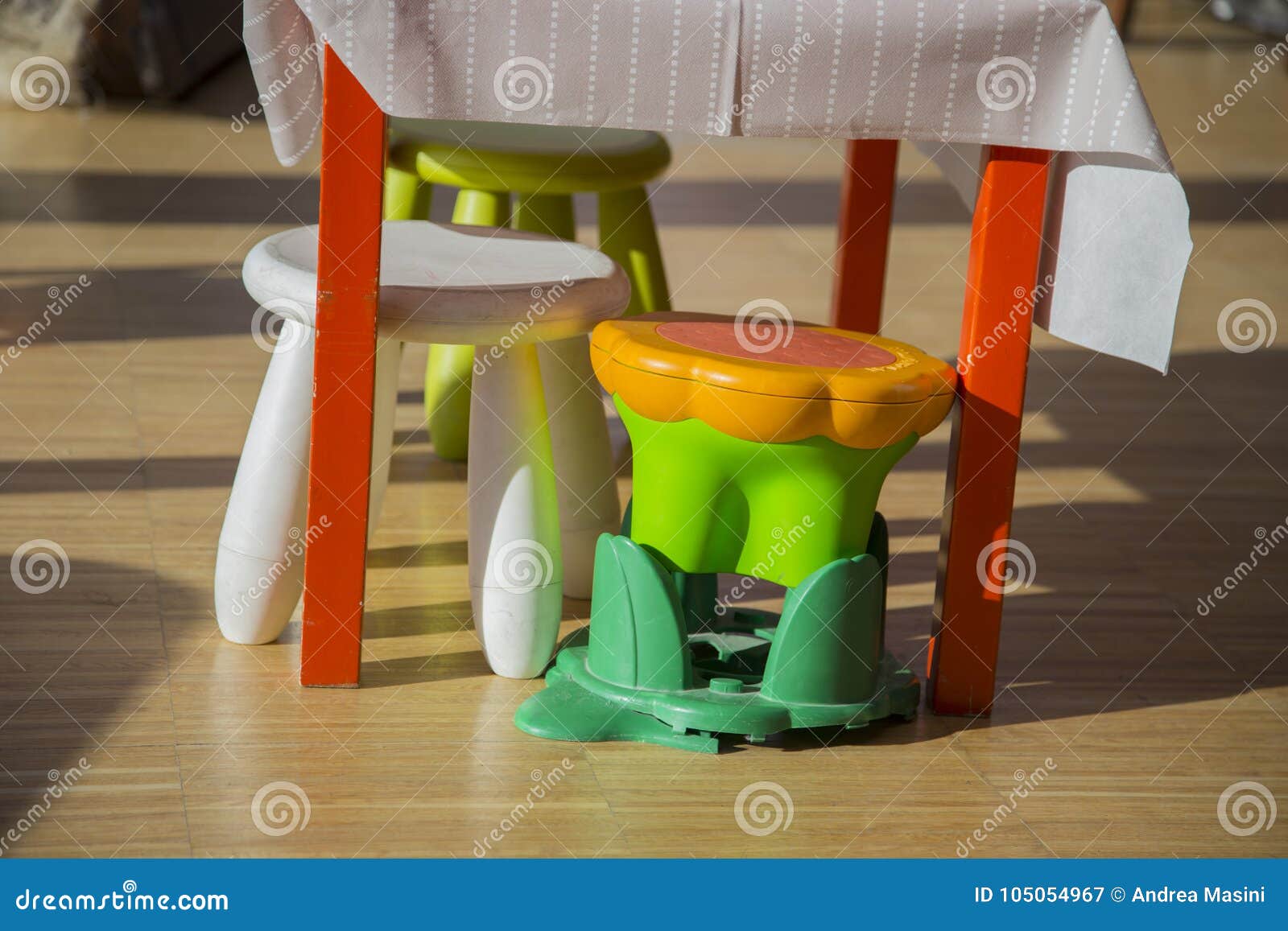 Colored Stool for Kindergarten Child Stock Image - Image of color ...