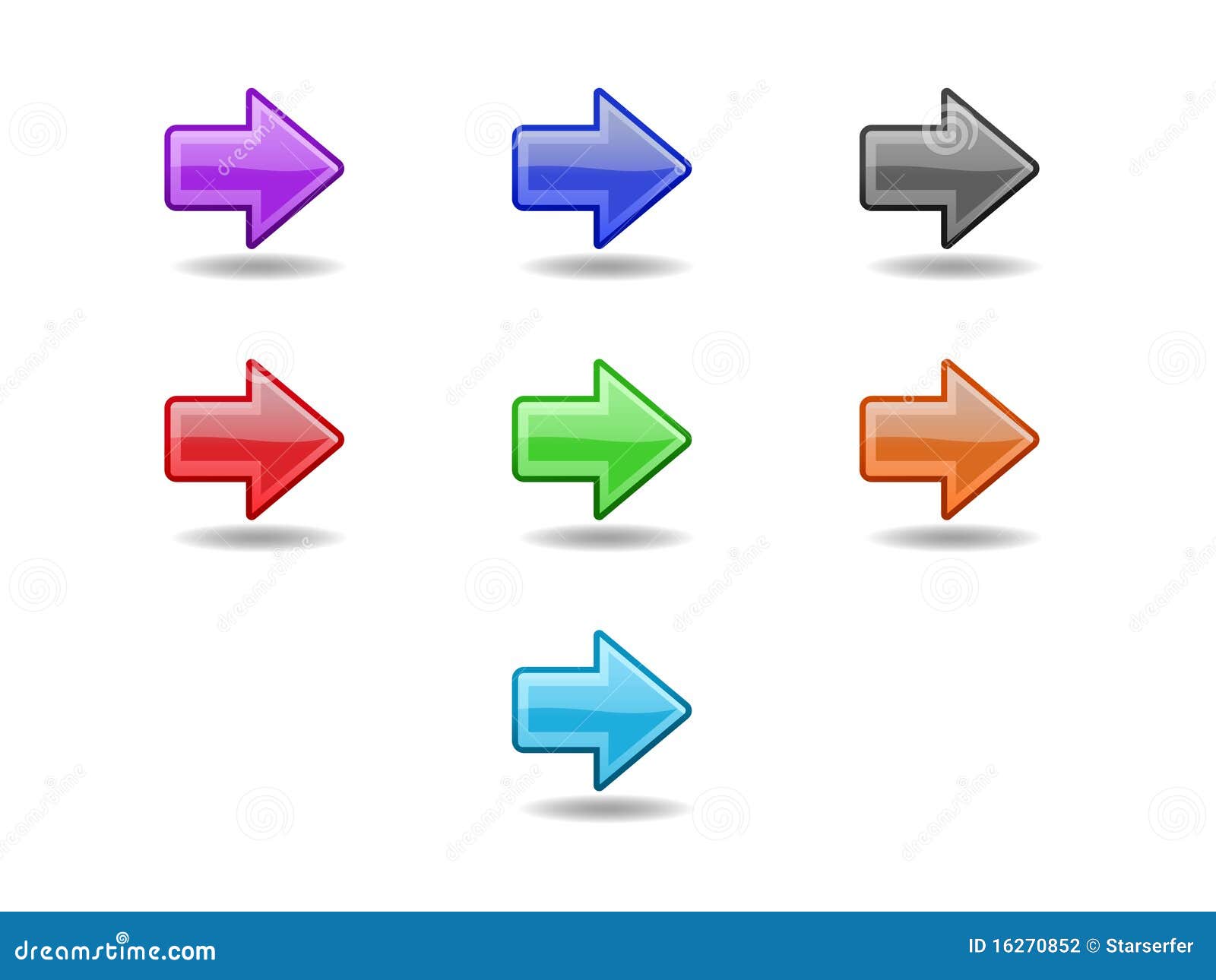 Colored Straight Arrows Set Stock Vector - Illustration of element ...