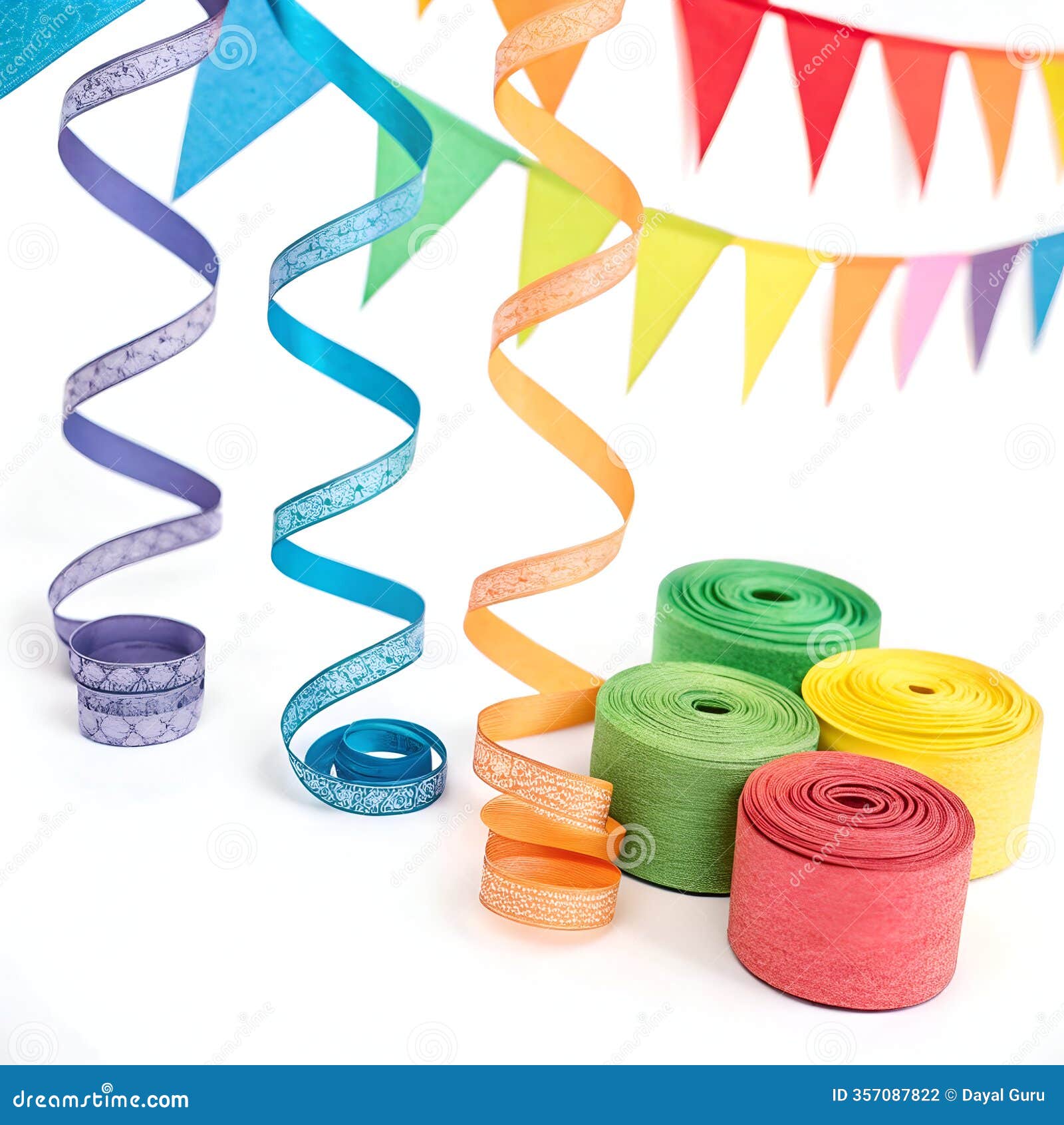Colored Streamers stock illustration. Illustration of decor - 357087822