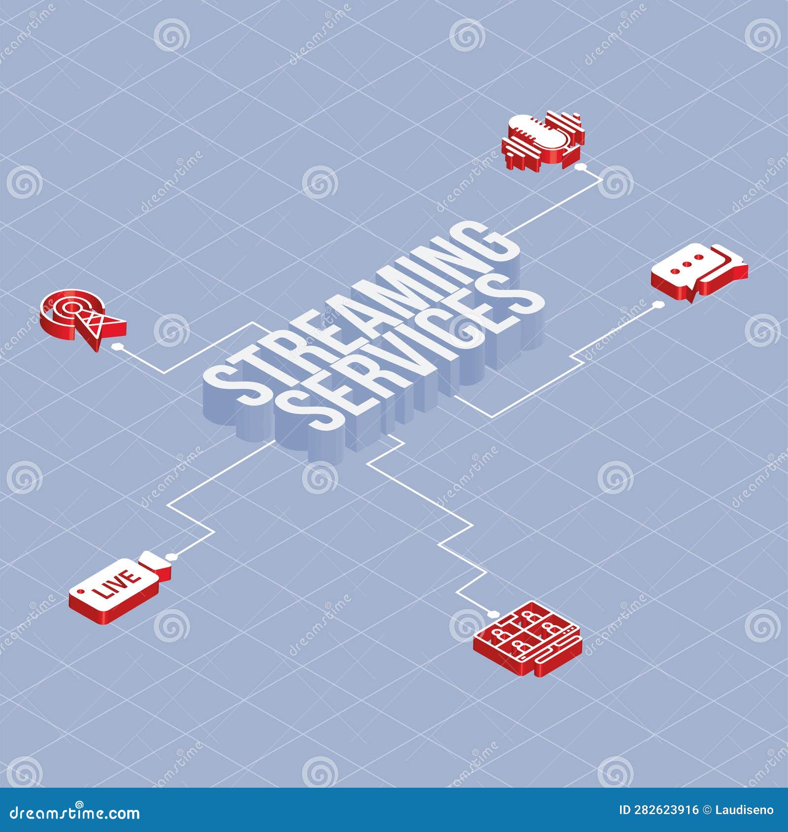 Colored Streaming Services Concept Template Vector Stock Vector ...