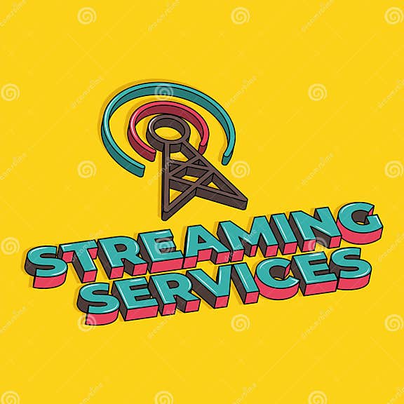 Colored Streaming Services Concept Template Vector Stock Vector ...