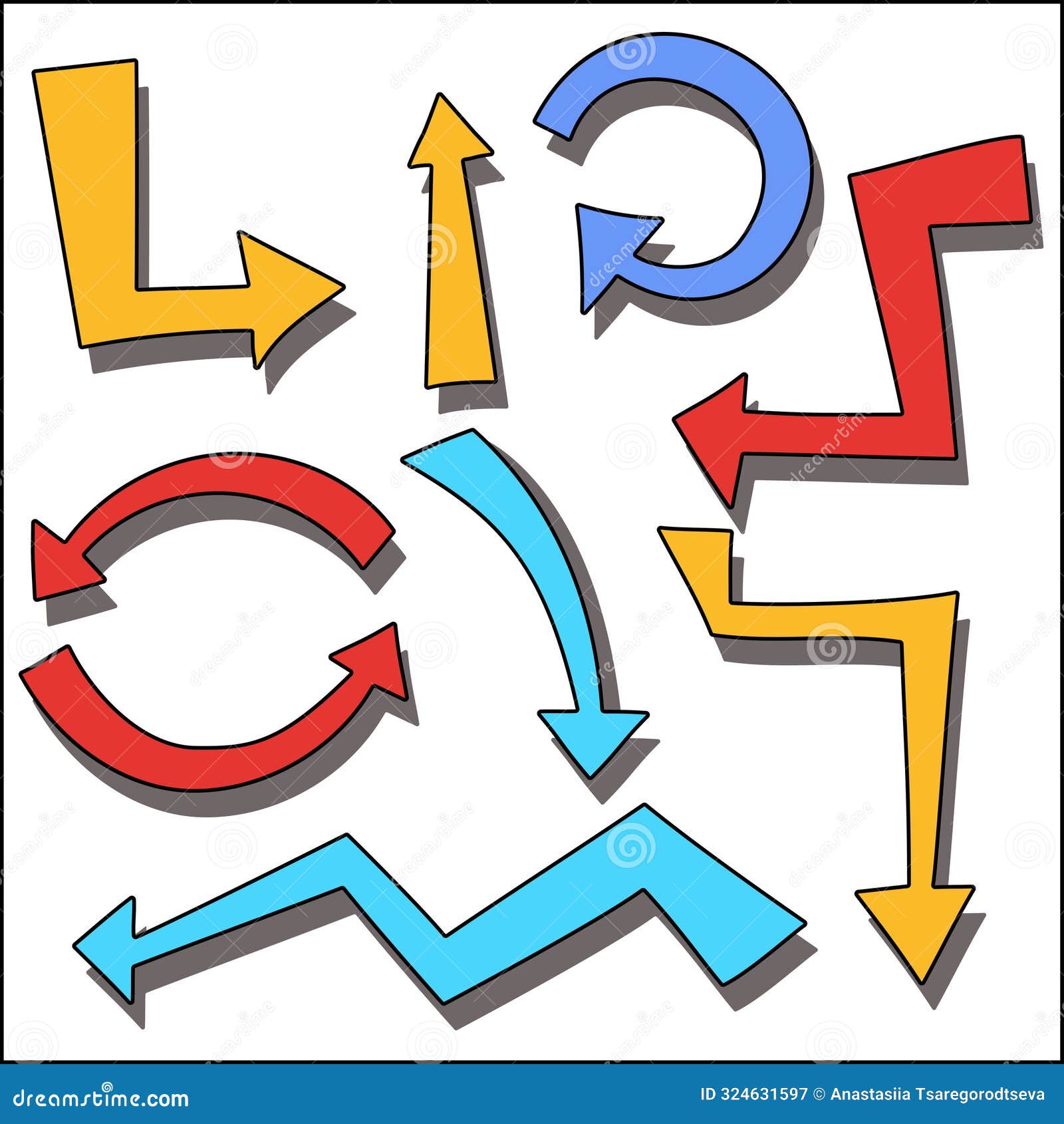 Colored Street Style Arrows Stock Illustration - Illustration of stroke ...