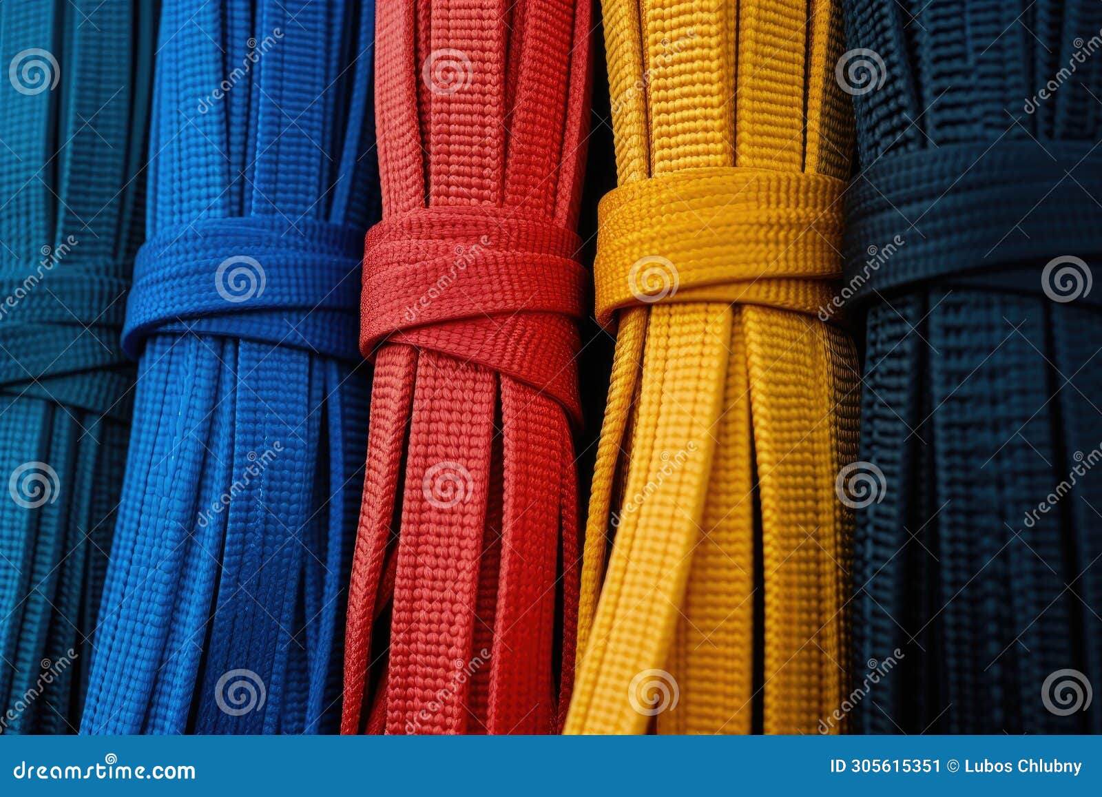 Colored Strength Textile Tapes. Woven Rope Made of Nylon or Polyester ...