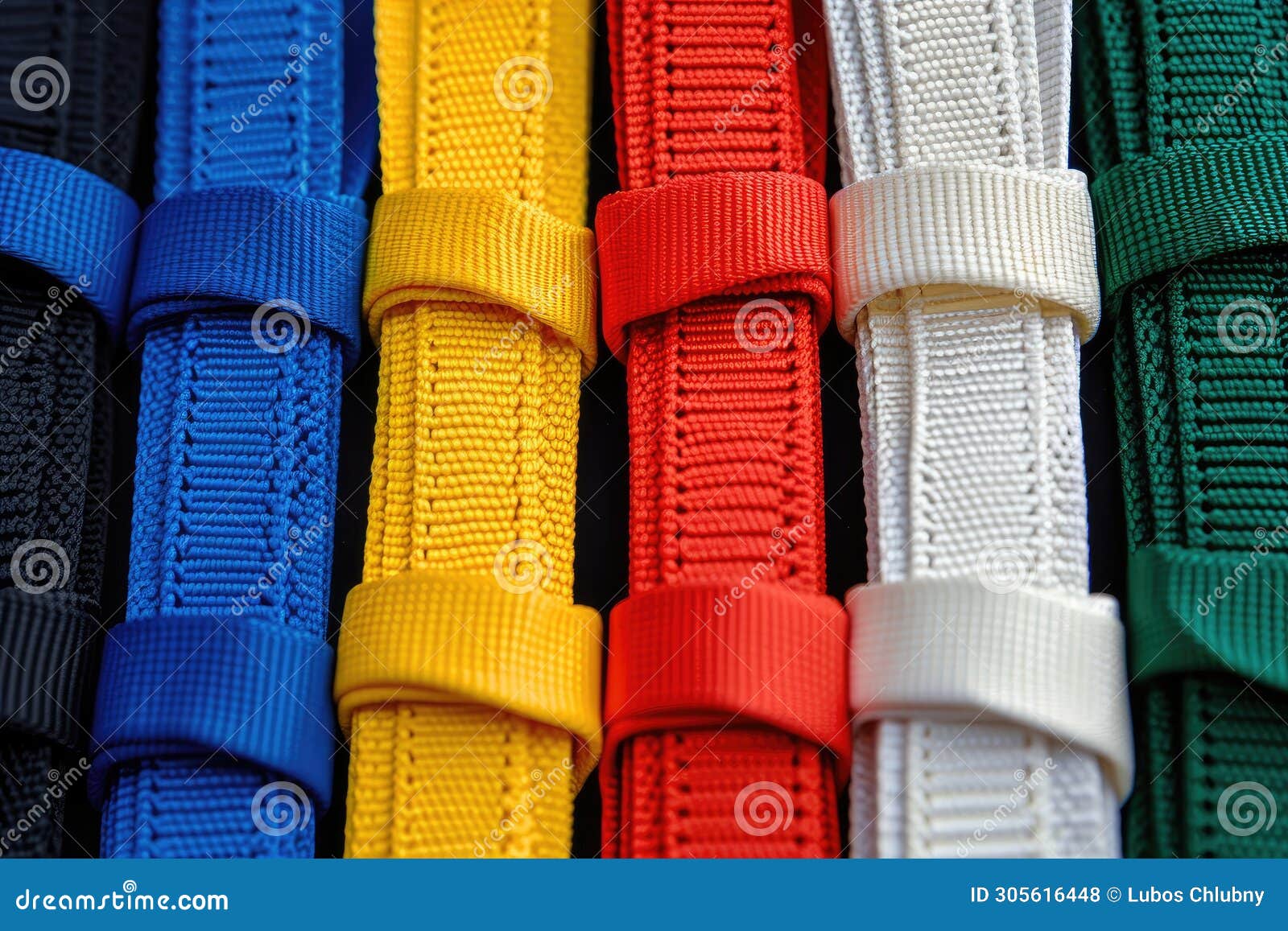 Colored Strength Textile Tapes. Woven Rope Made of Nylon or Polyester ...