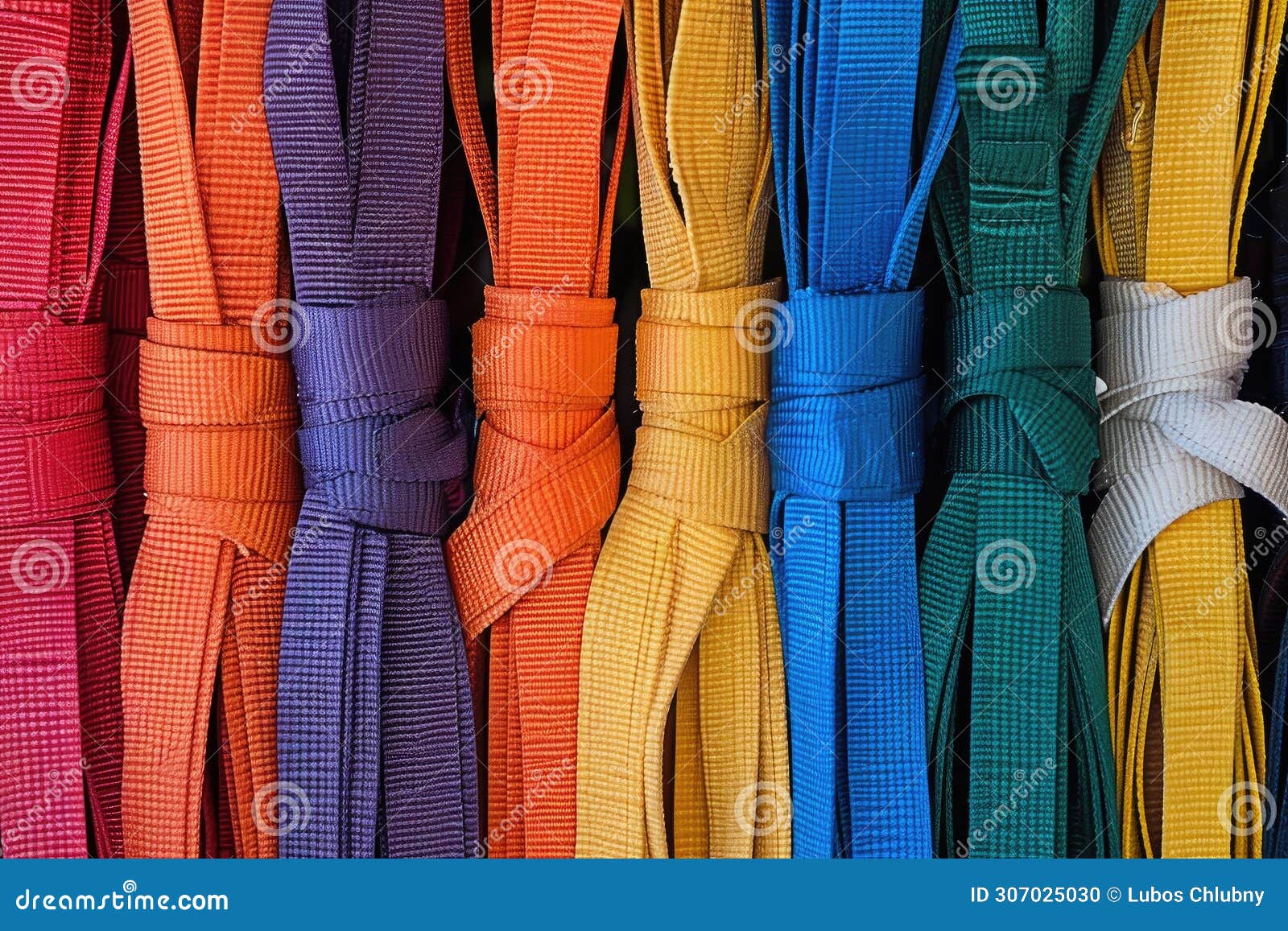 Colored Strength Textile Tapes. Woven Rope Made of Nylon or Polyester ...