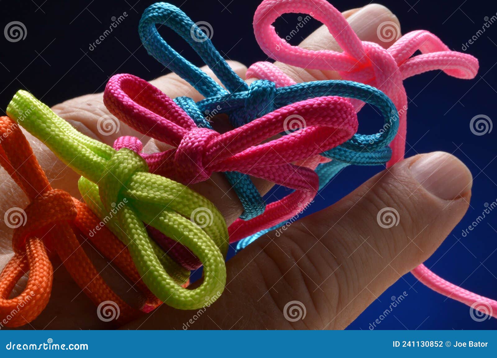 Colored String Tied Around a Finger Stock Photo - Image of tied, finger ...