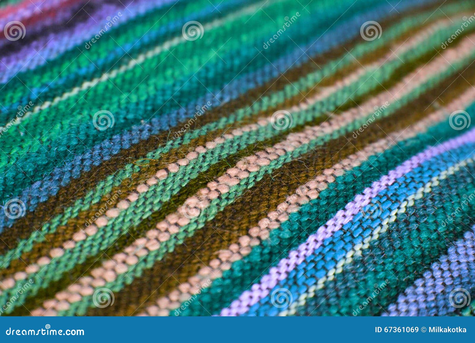 Colored Striped Fabric Handmade. Textile Background Stock Image - Image ...
