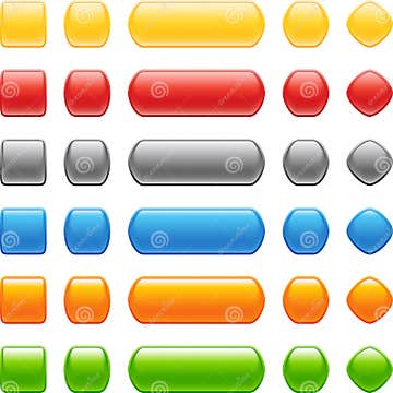 Colored Style Button Set stock vector. Illustration of blue - 21274043