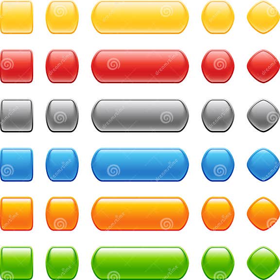 Colored Style Button Set stock vector. Illustration of blue - 21274043