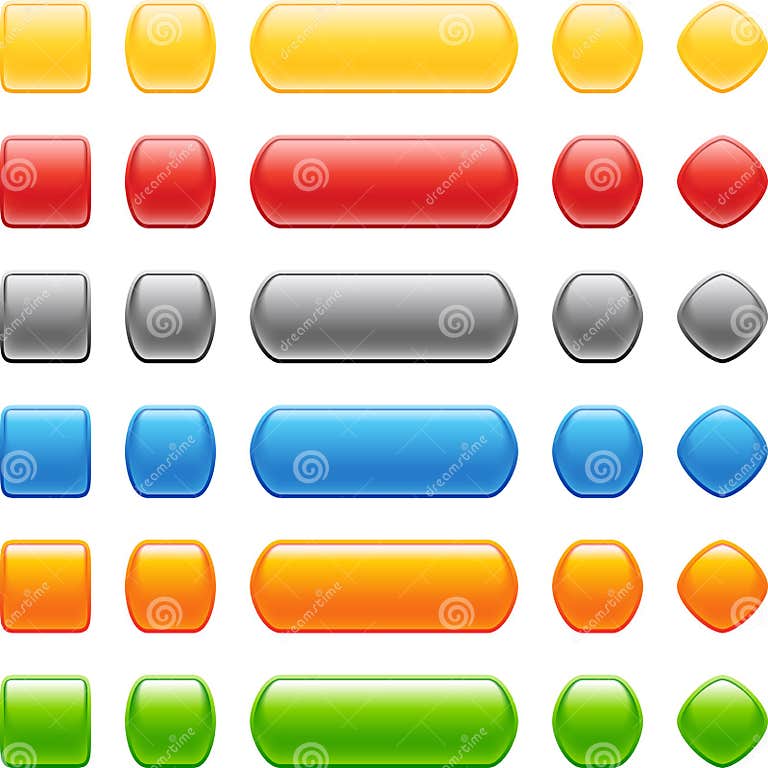 Colored Style Button Set stock vector. Illustration of blue - 21274043