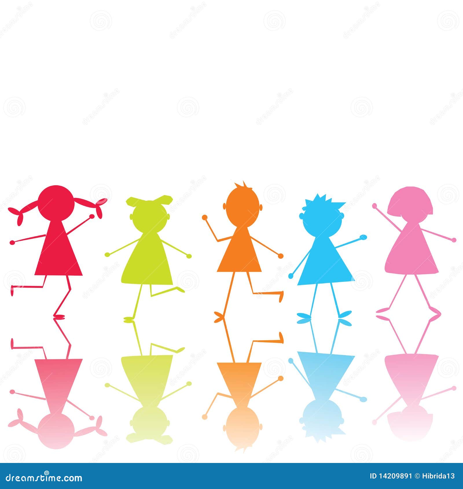 Stylized Children Silhouettes Cartoon Vector | CartoonDealer.com #21710977