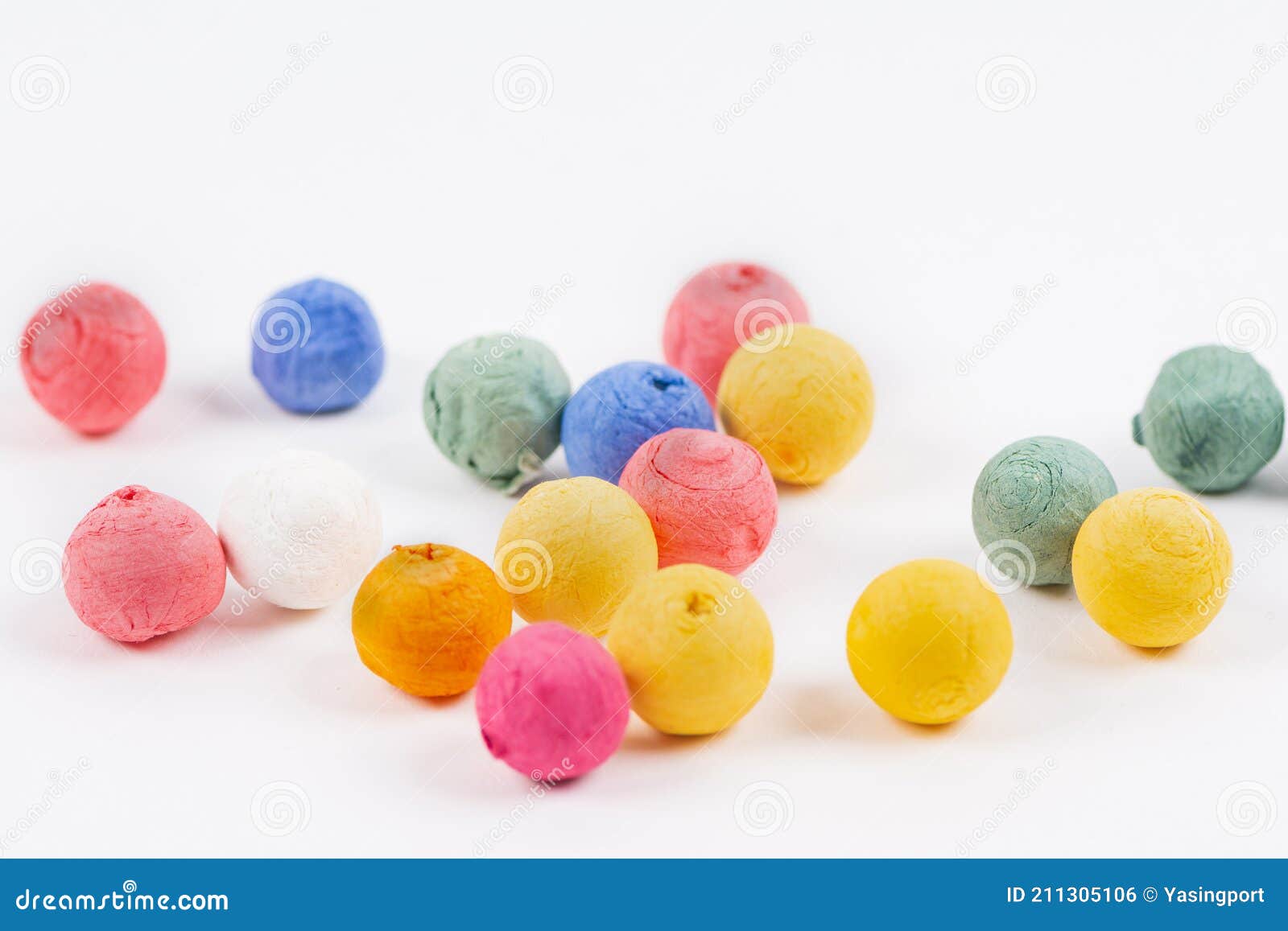 Colored Styrofoam Balls Decorative Polystyrene Spheres Baubles Stock ...