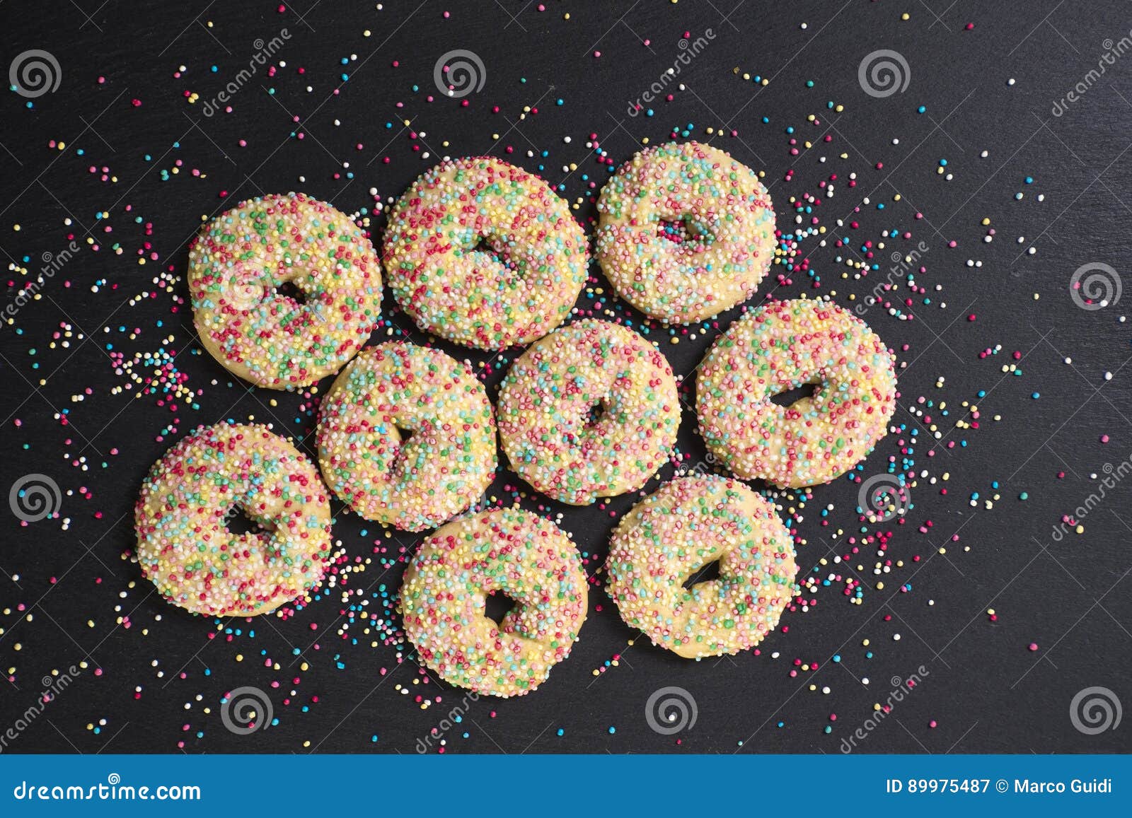 Colored sugar biscuits stock image. Image of sweet, rainbow - 89975487
